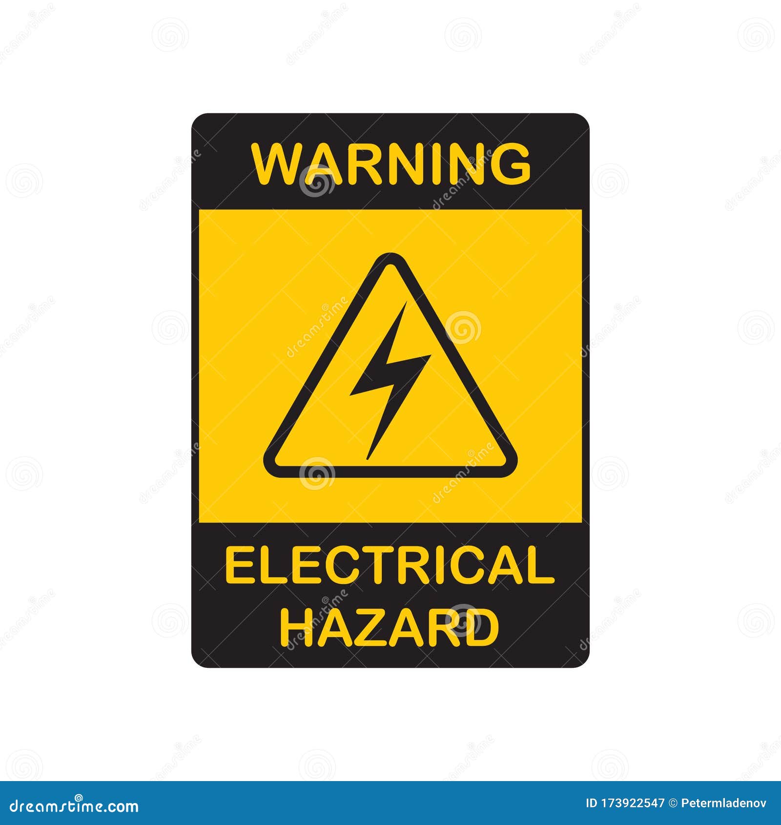 Warning Electrical Hazard Sign Isolated on White Background. Icon for ...