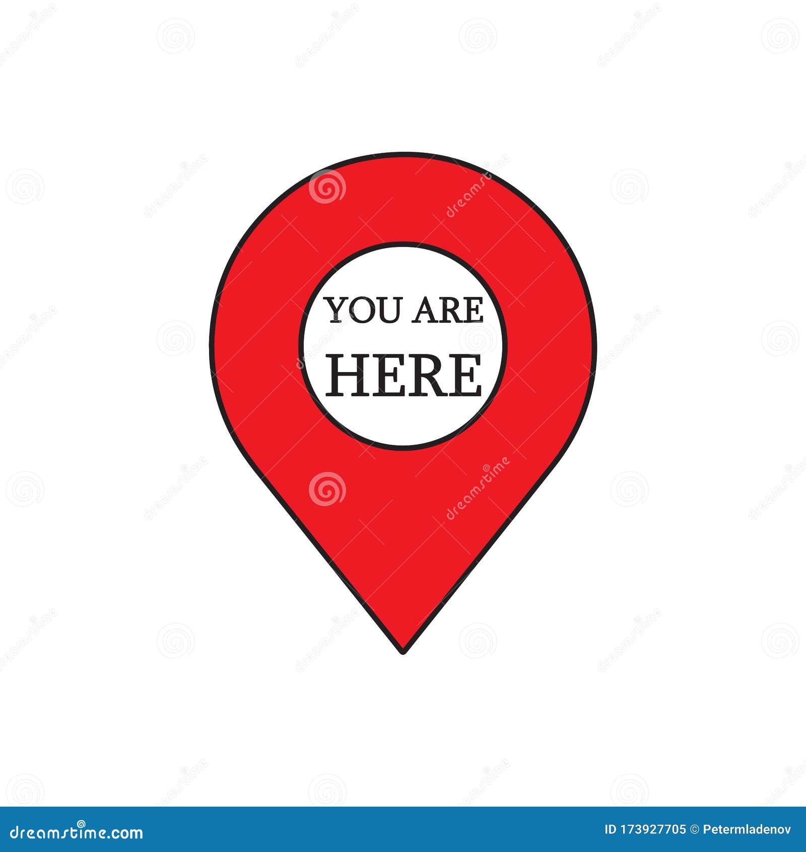 You are Here Location Pointer Pin. Sign Design Concept for Web ...