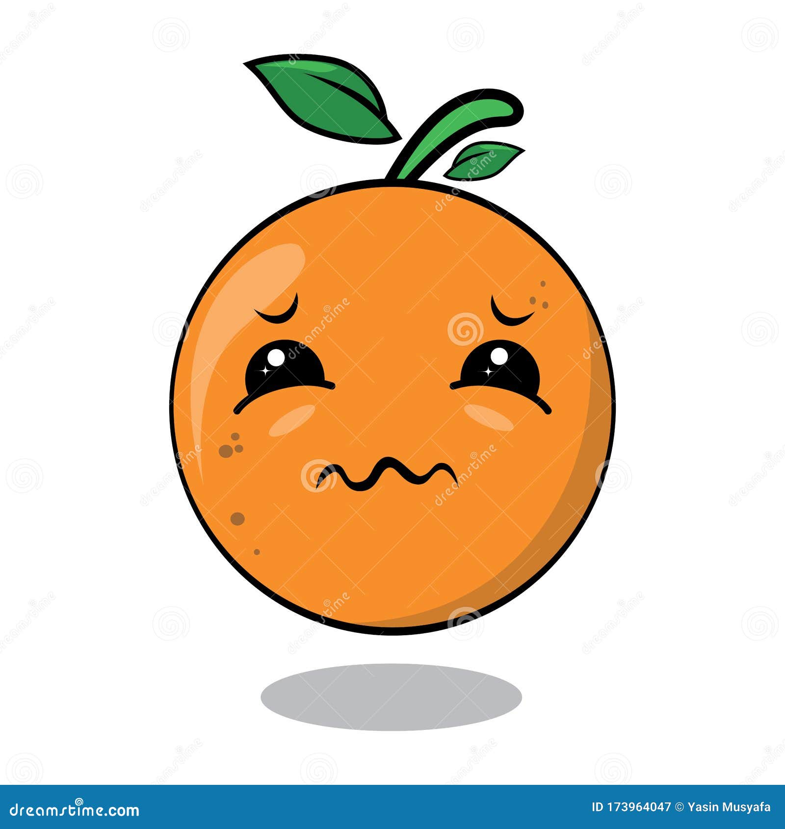 Fruit Orange Character Vector Illustration Set for Sad Expression ...