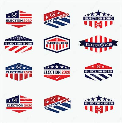 Big Set of 2020 United States of America Presidential Election Logo ...