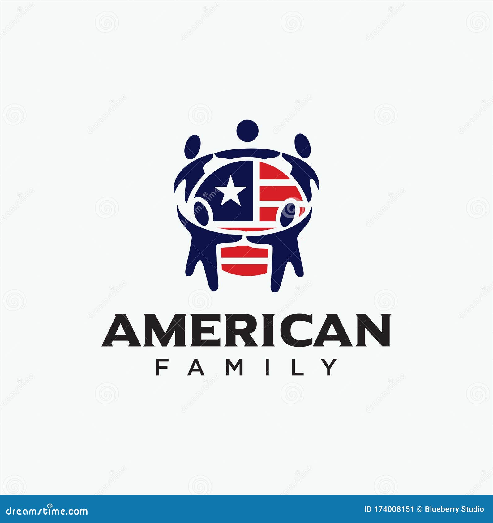 American Community Logo Design . USA Group Logo Design Stock ...