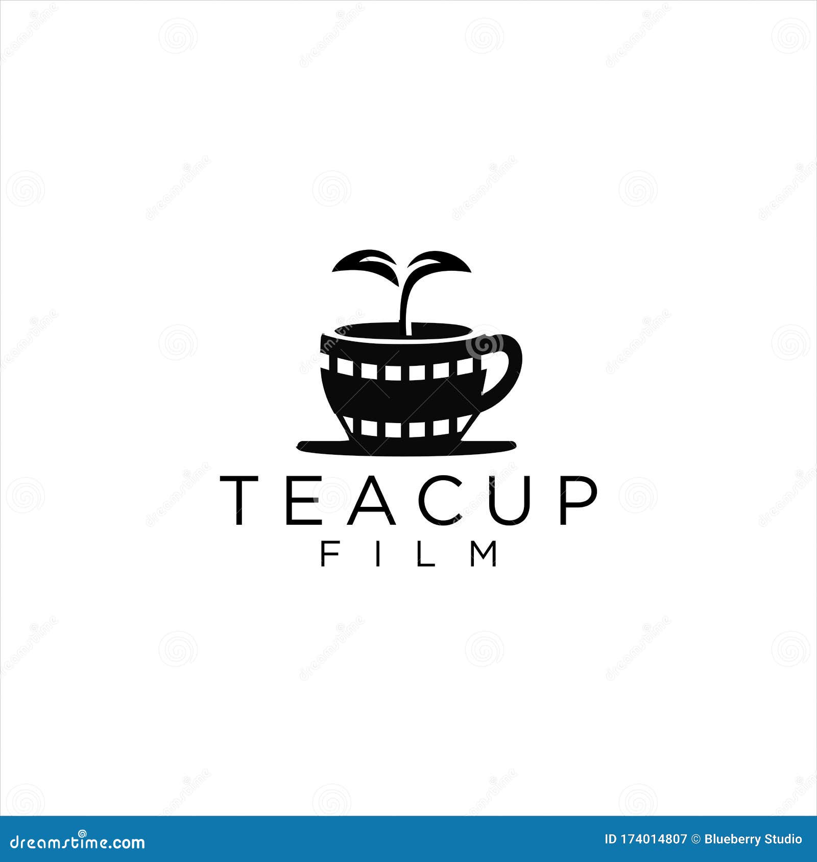 Tea Cup Film Logo Design . Cup Movie Logo Design Template . Pot Seed ...