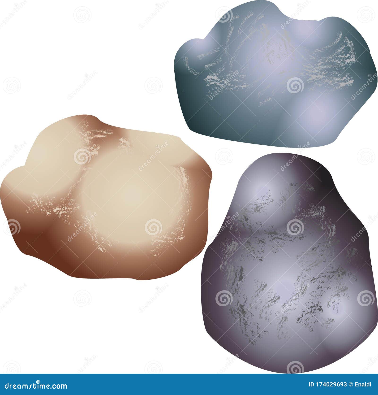 Solid Natural Rock and Stone Set Stock Vector - Illustration of ...