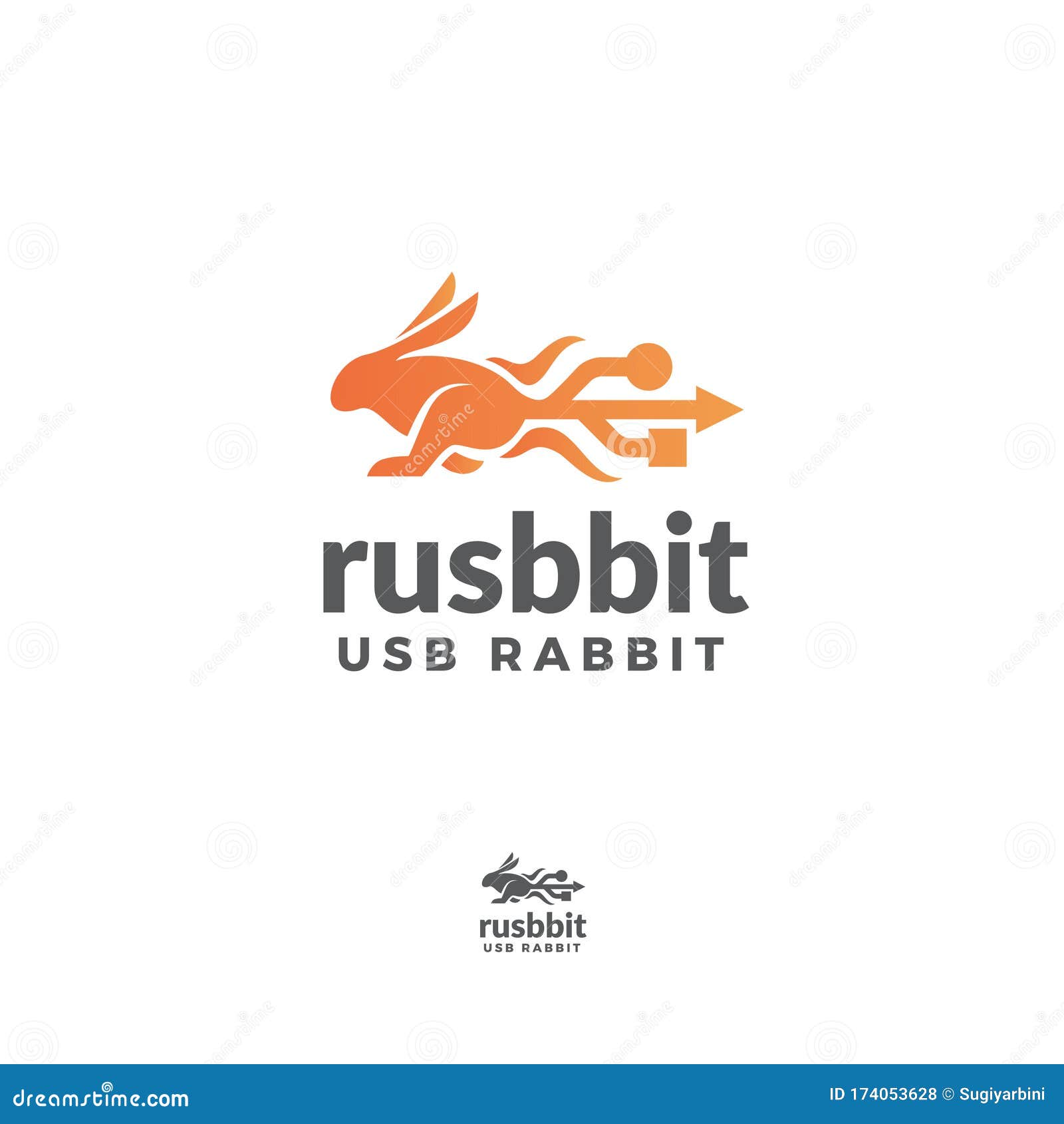 Rabbit Usb Data Logo Vector Stock Vector - Illustration of bunny, data ...