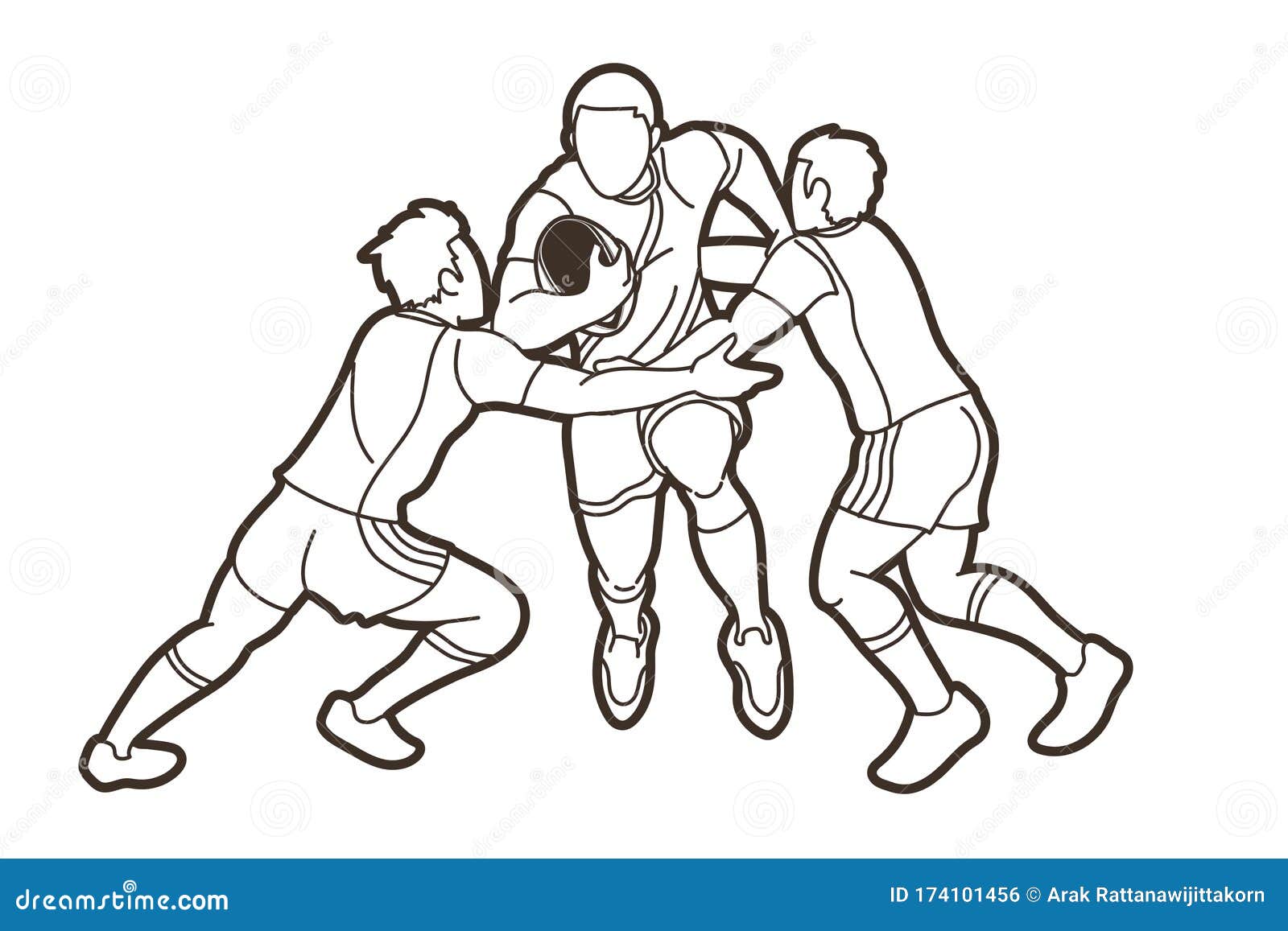 Rugby Player Action Cartoon Sport Graphic Stock Vector - Illustration ...