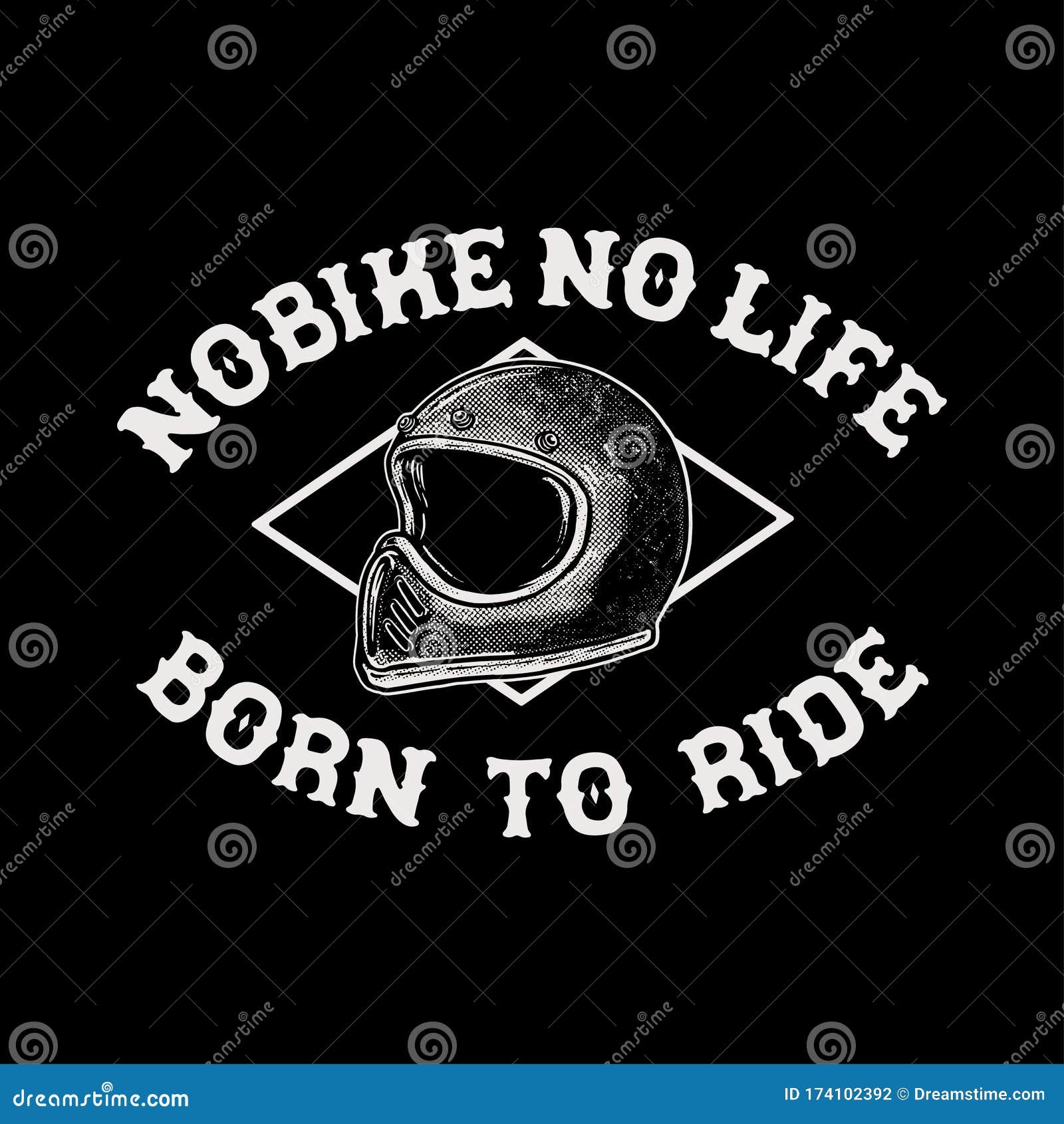 BIKER BORN TO RIDE stock illustration. Illustration of motorcycle ...