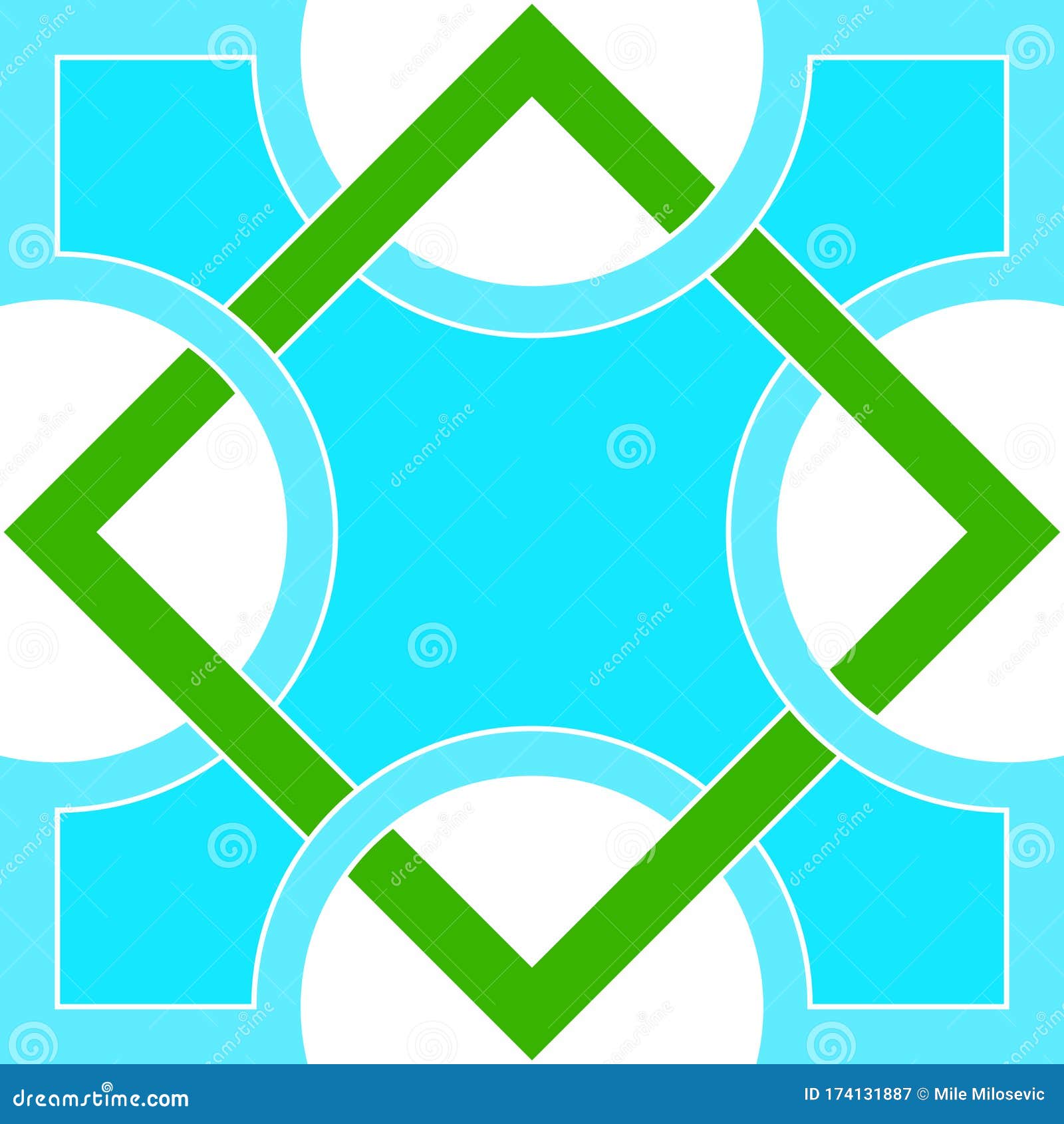 Abstract Square, Circles, Lines Pattern Background, Vector Graphic ...