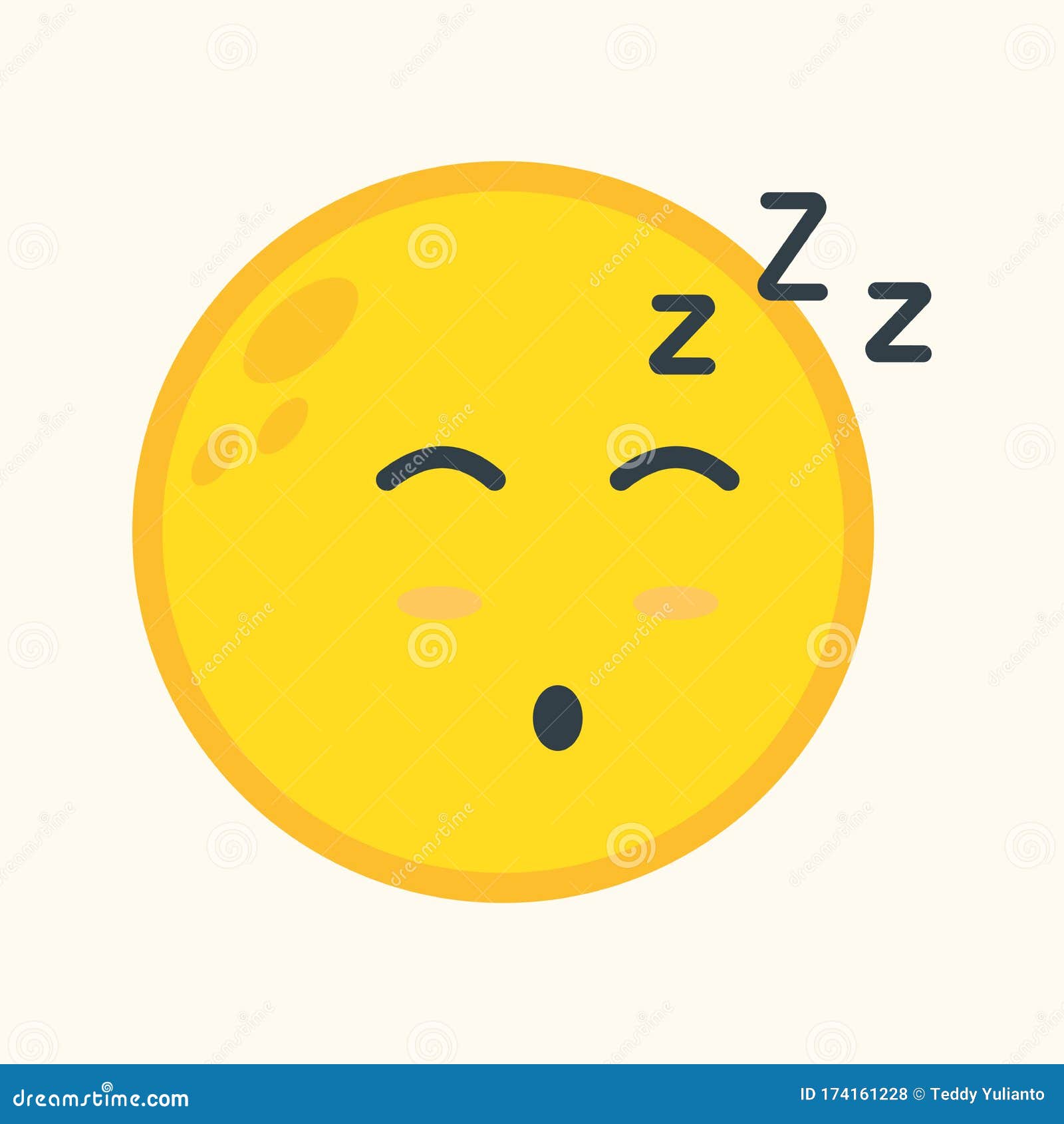 Playful and Cute Moon Emoticon Stock Vector - Illustration of child ...