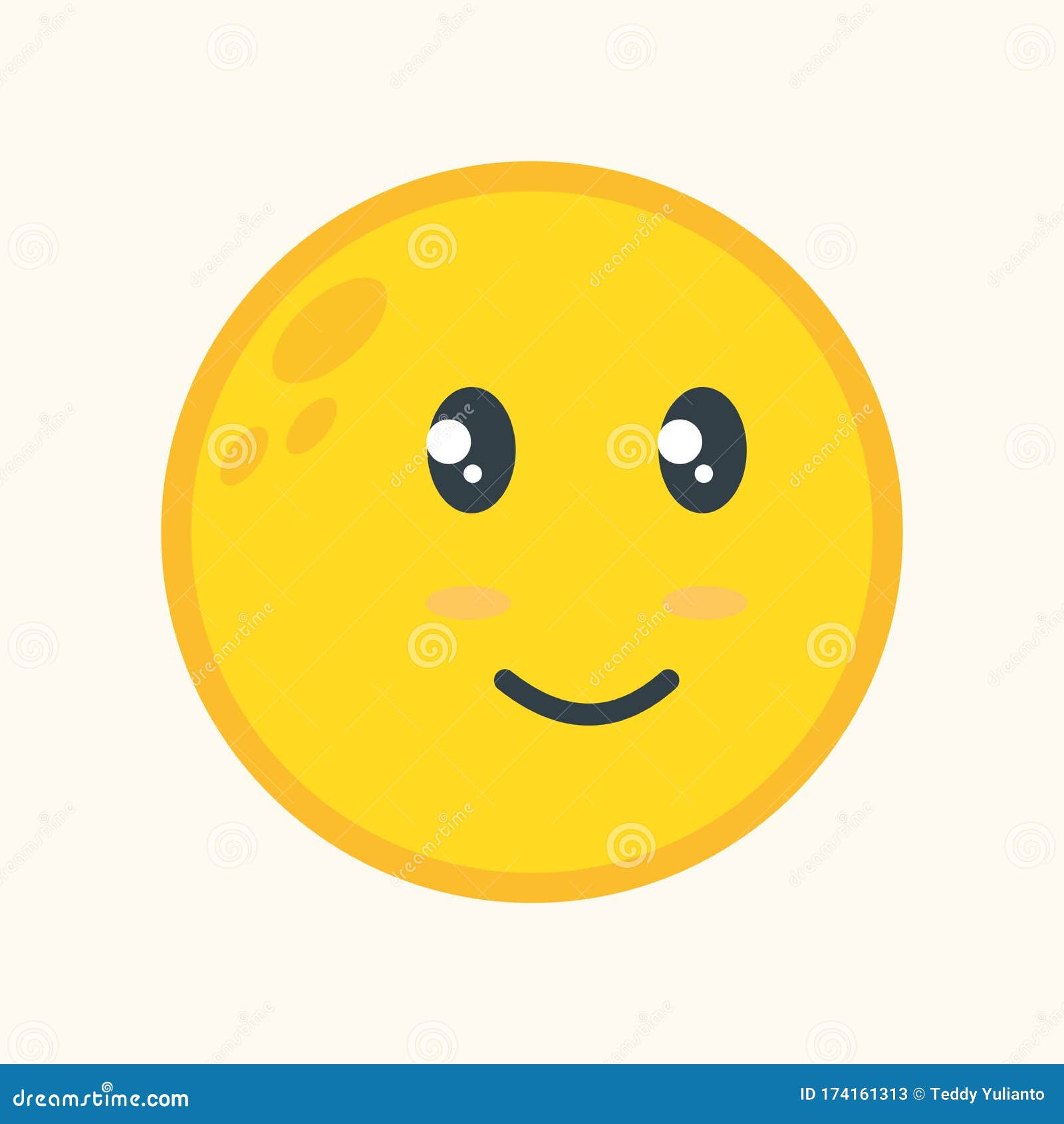 Playful and Cute Moon Emoticon Stock Vector - Illustration of cheers ...