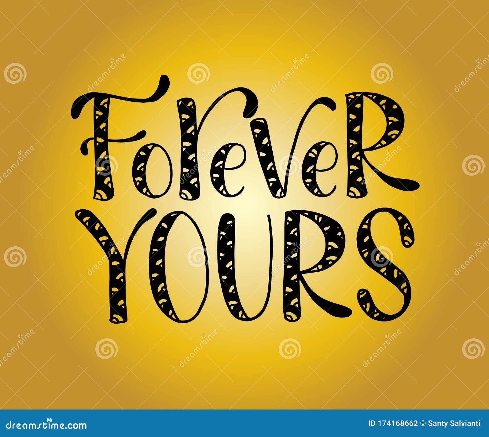 Forever Yours - Hand Lettering Quotes, Vector Illustration Stock ...