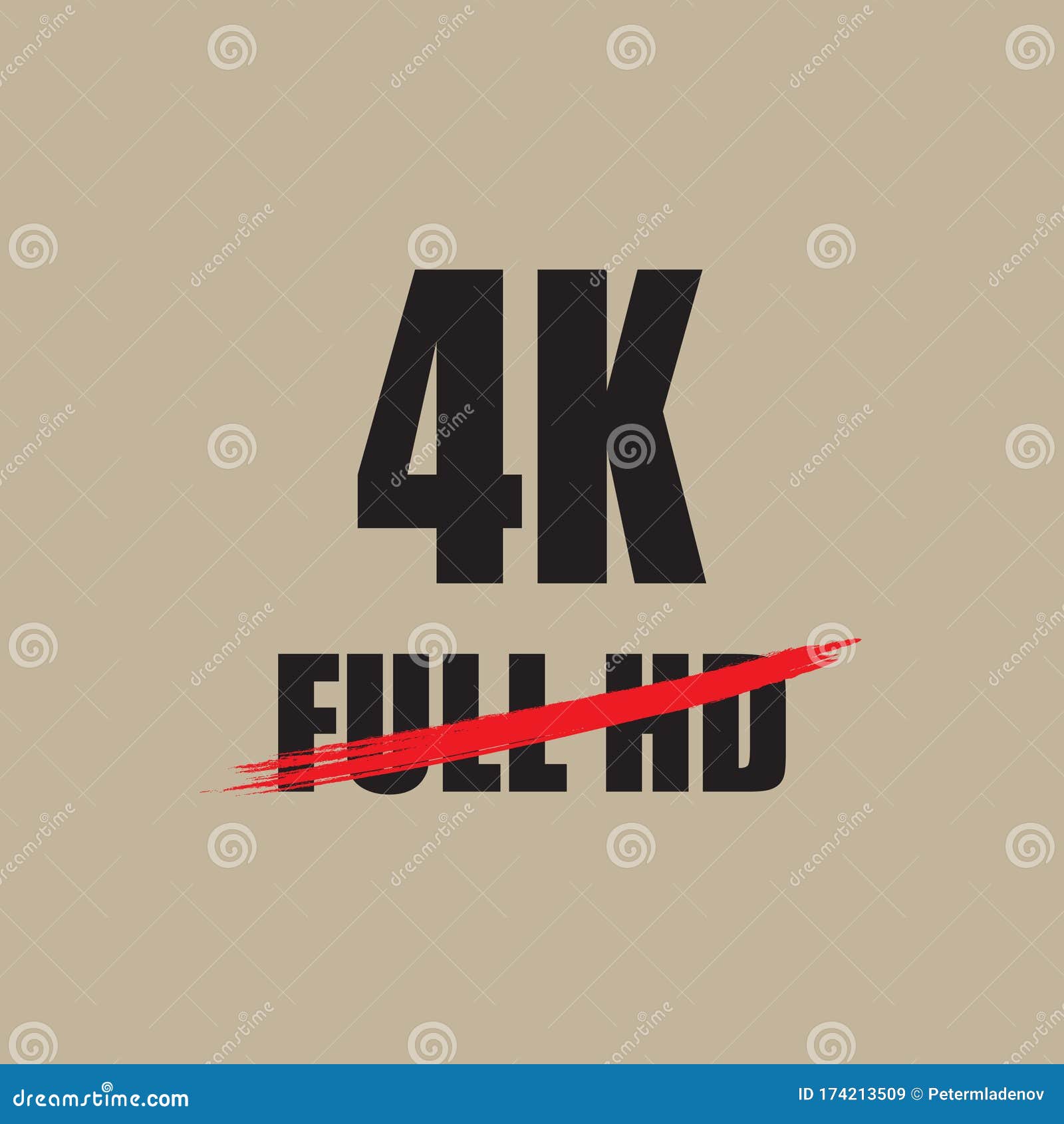 4k Over Full Hd - Vector Illustration Design for Banner, T-shirt ...