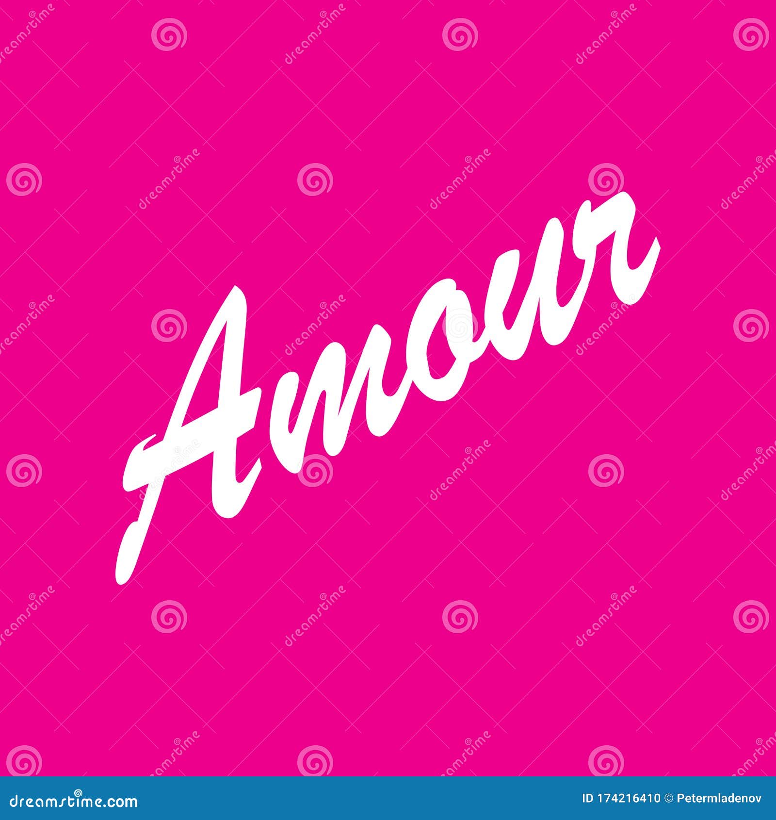 Mon Amour Vector Calligraphy Text With Romantic Heart Decor, In Four ...