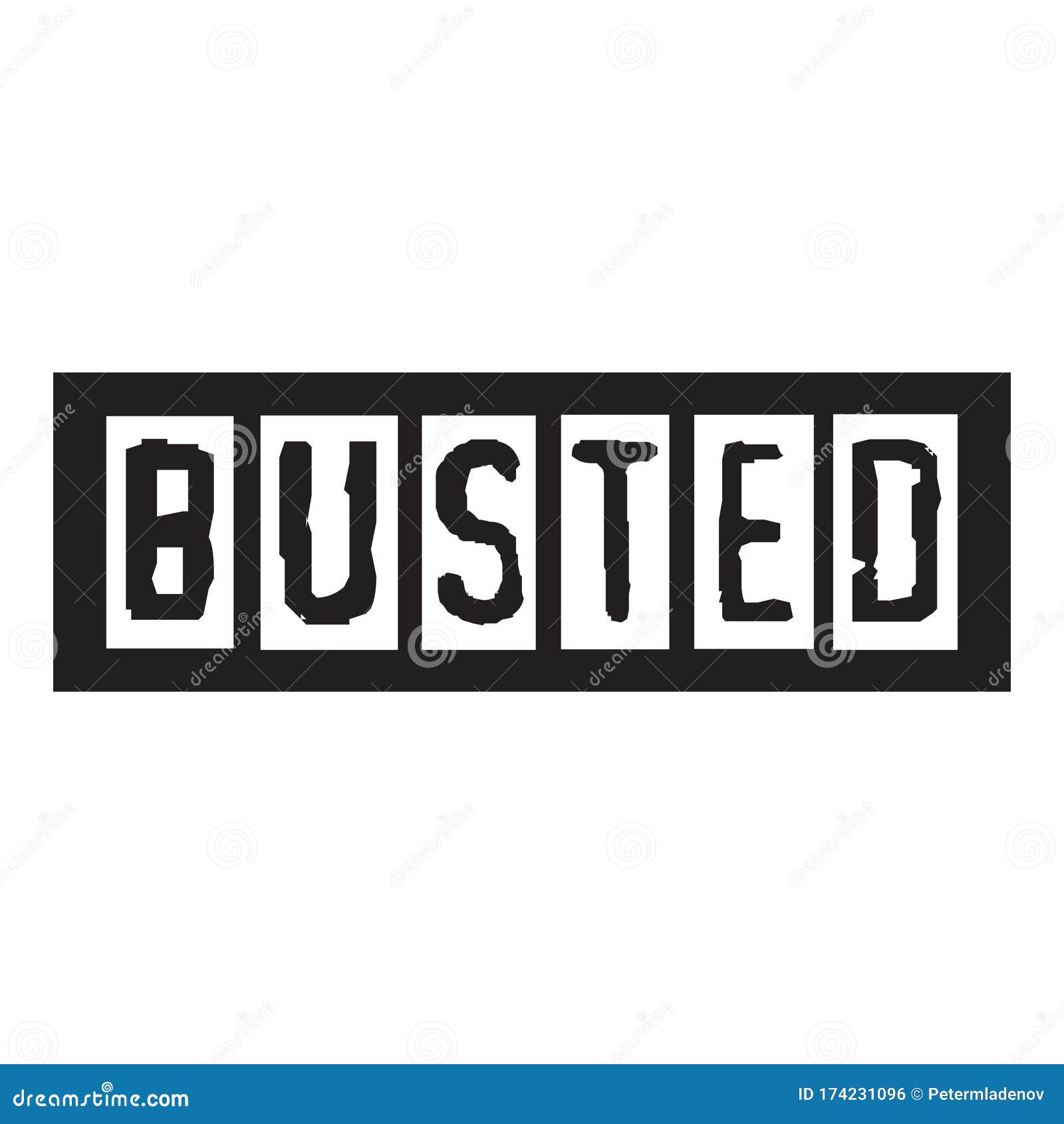 Busted - Typography Graphic Design for T-shirt Graphics, Banner ...