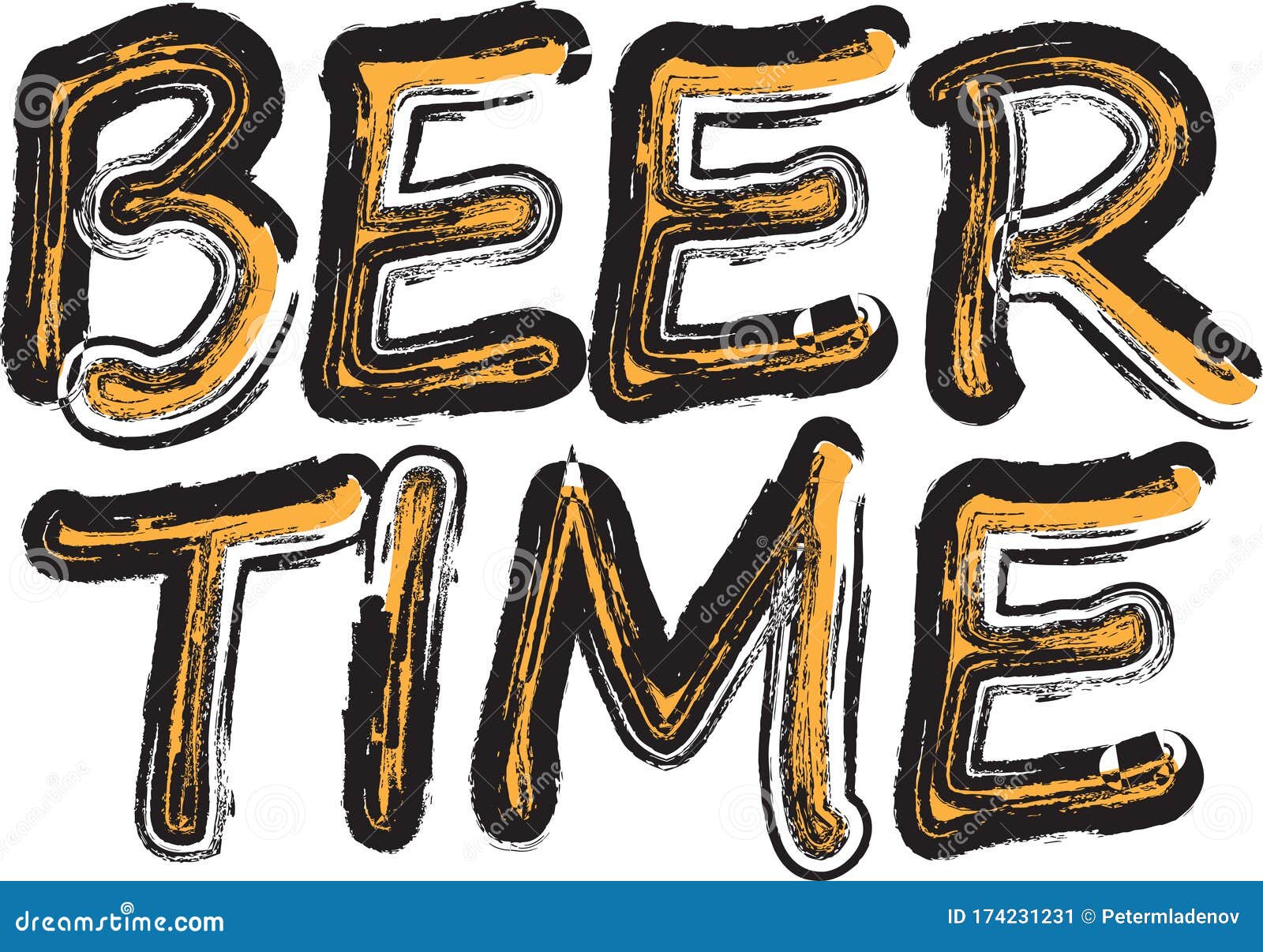 Beer Time - Vector Illustration Design for Banner, T Shirt Graphics ...