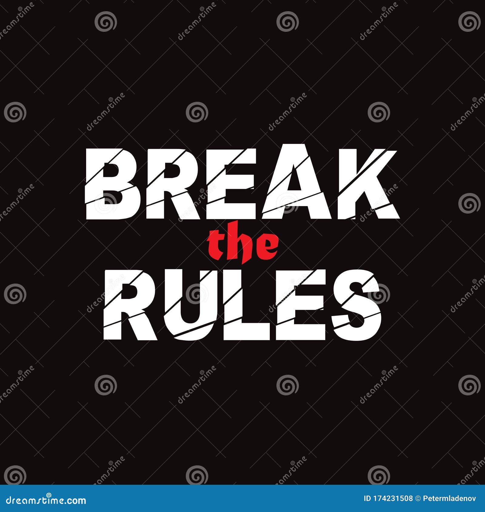 Break the Rules - Vector Illustration Design for Banner, T Shirt ...