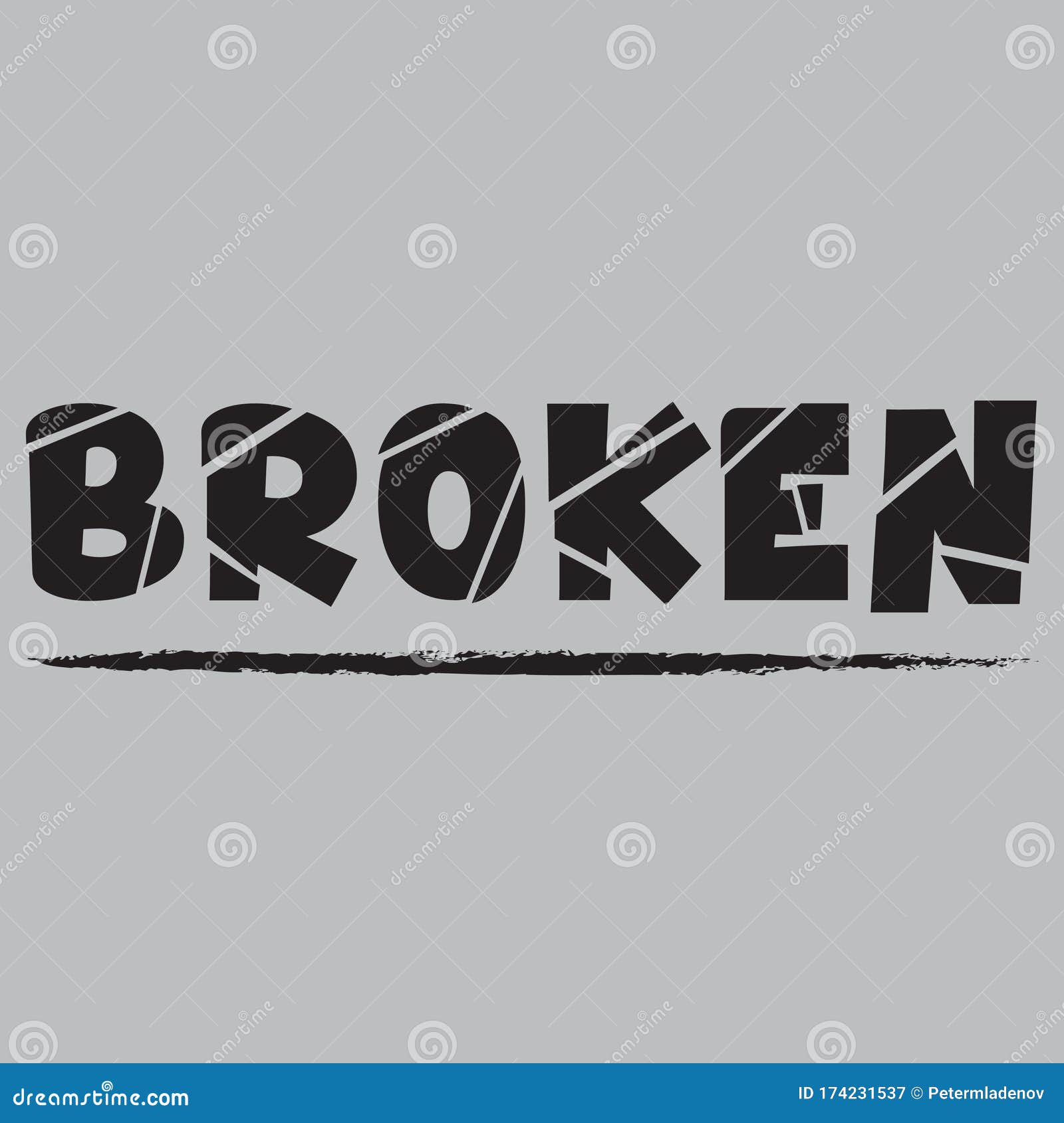 Broken - Vector Illustration Design for Banner, T Shirt Graphics ...