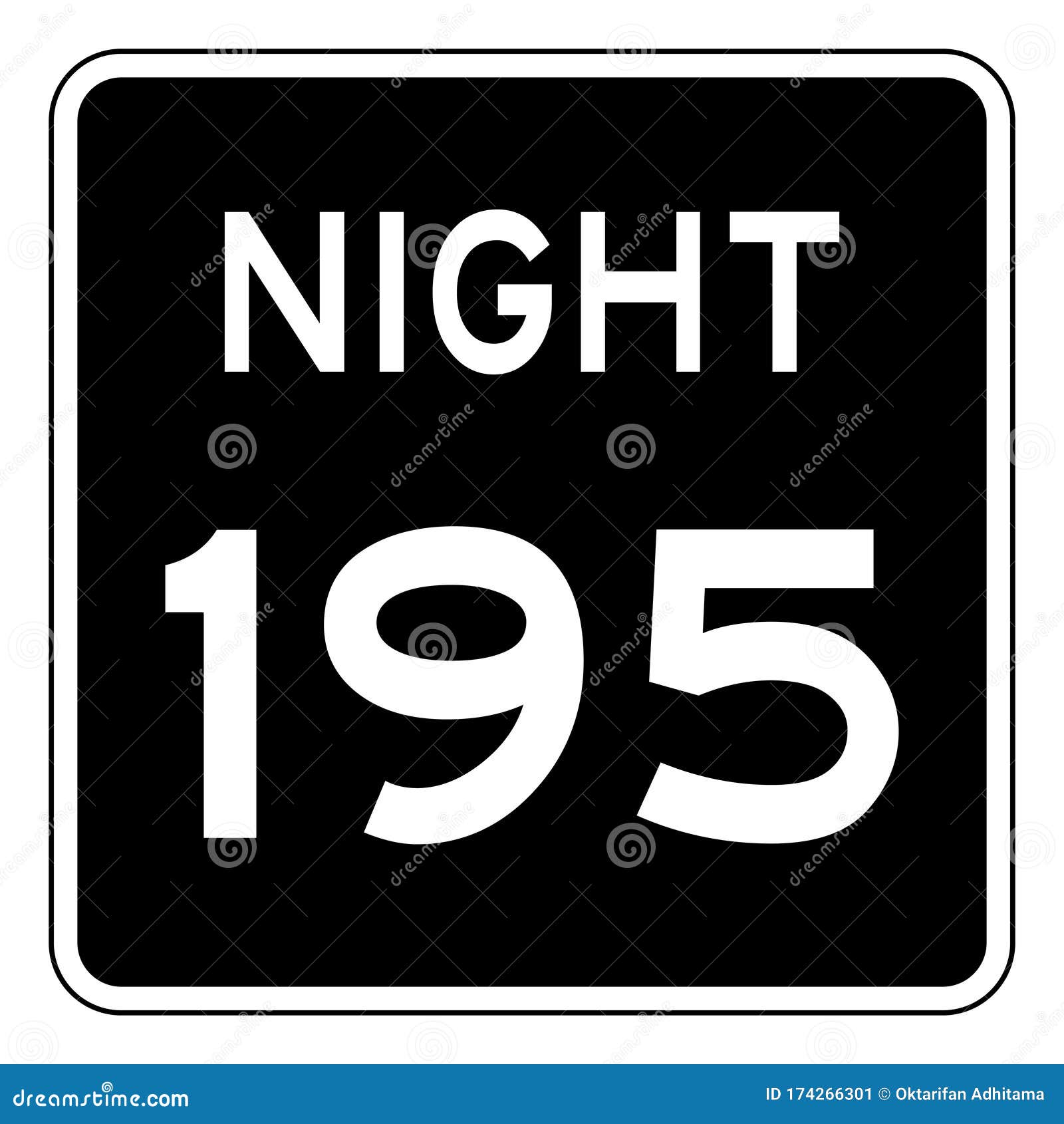 Night Speed Limit Mph Sign stock vector. Illustration of number - 174266301