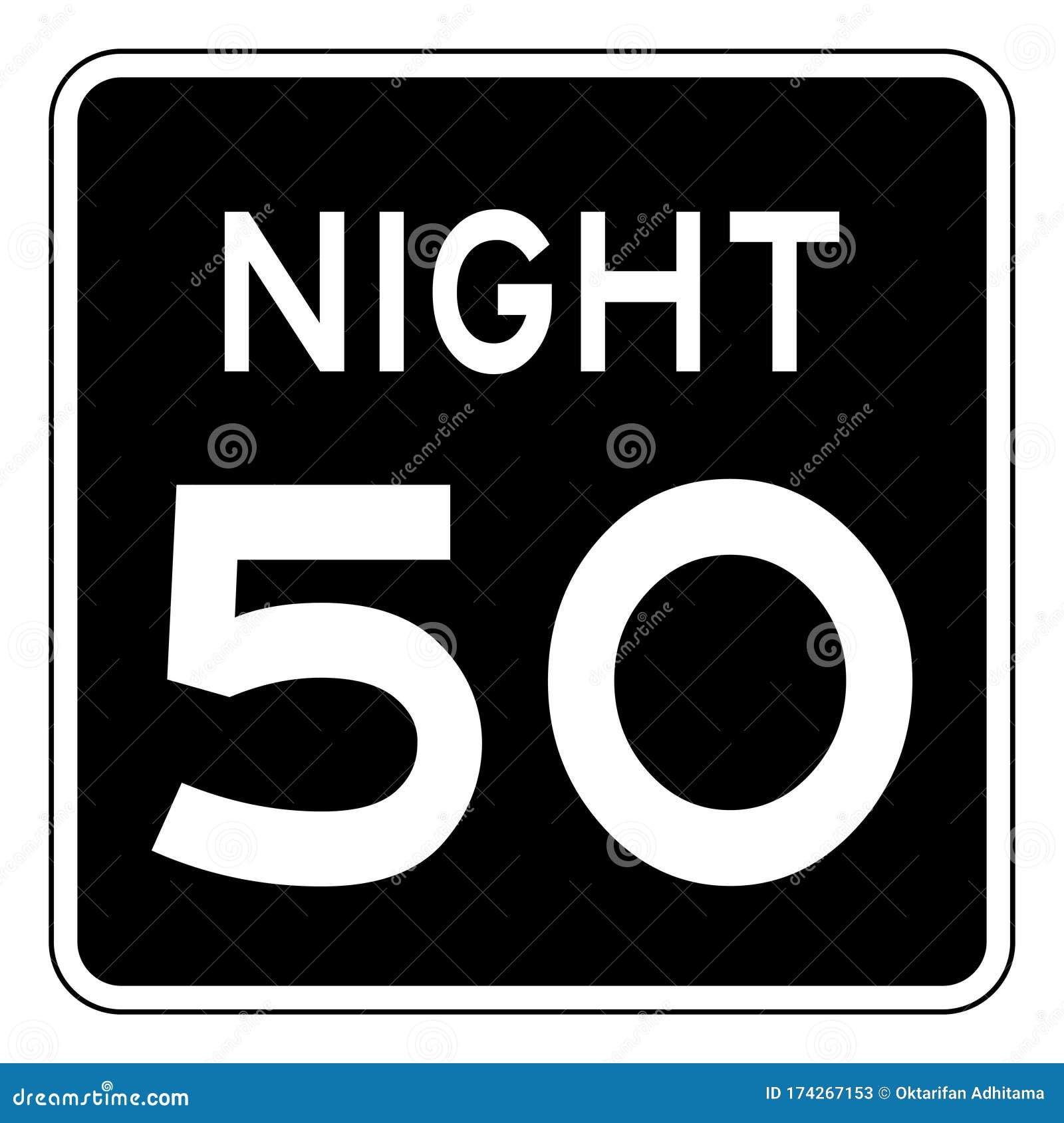 Night Speed Limit Mph Sign stock vector. Illustration of direction ...