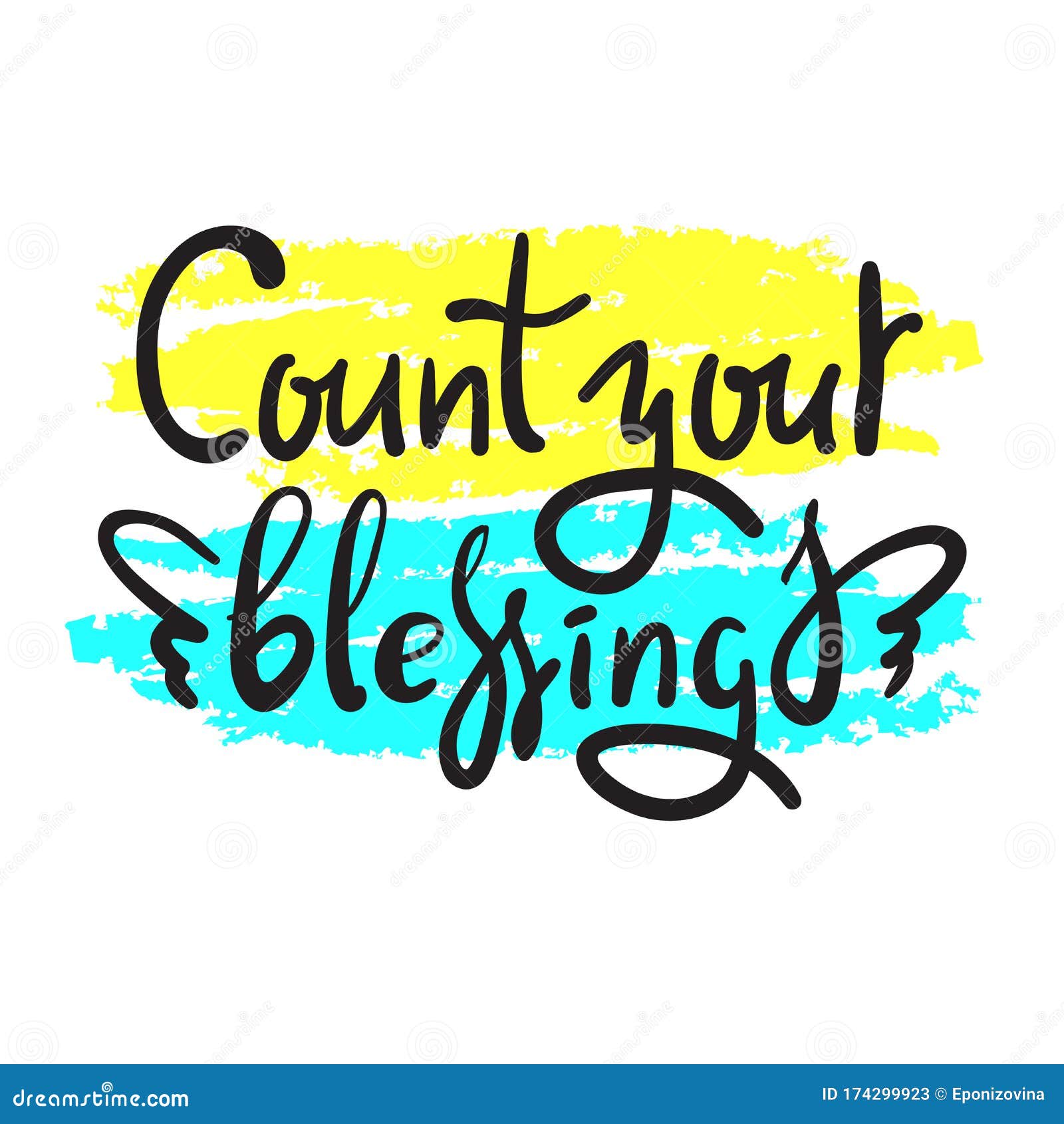 Count Your Blessings - Inspire Motivational Quote. Stock Vector ...