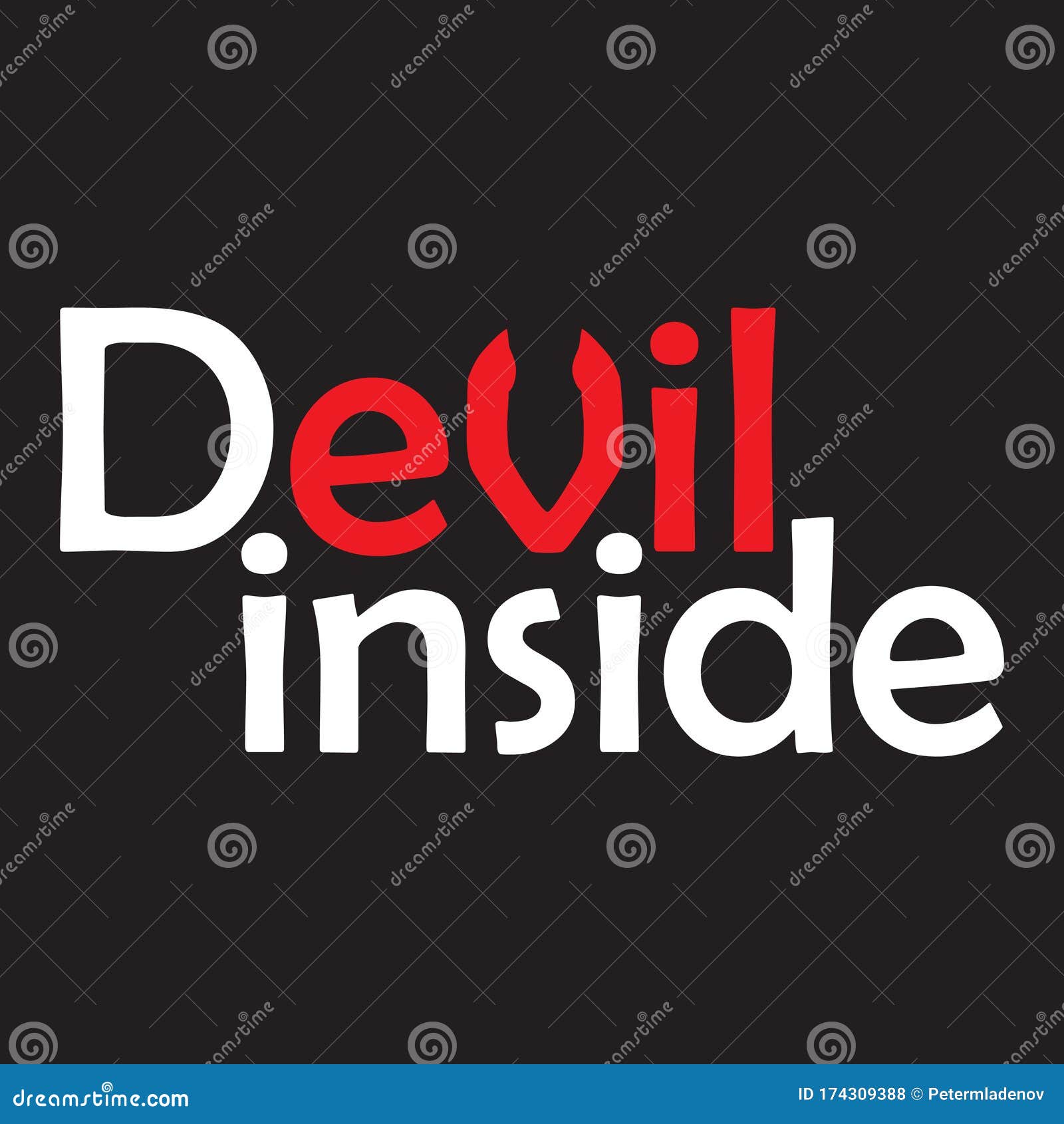 Devil Inside - Vector Illustration Design for Poster, Textile, Banner ...