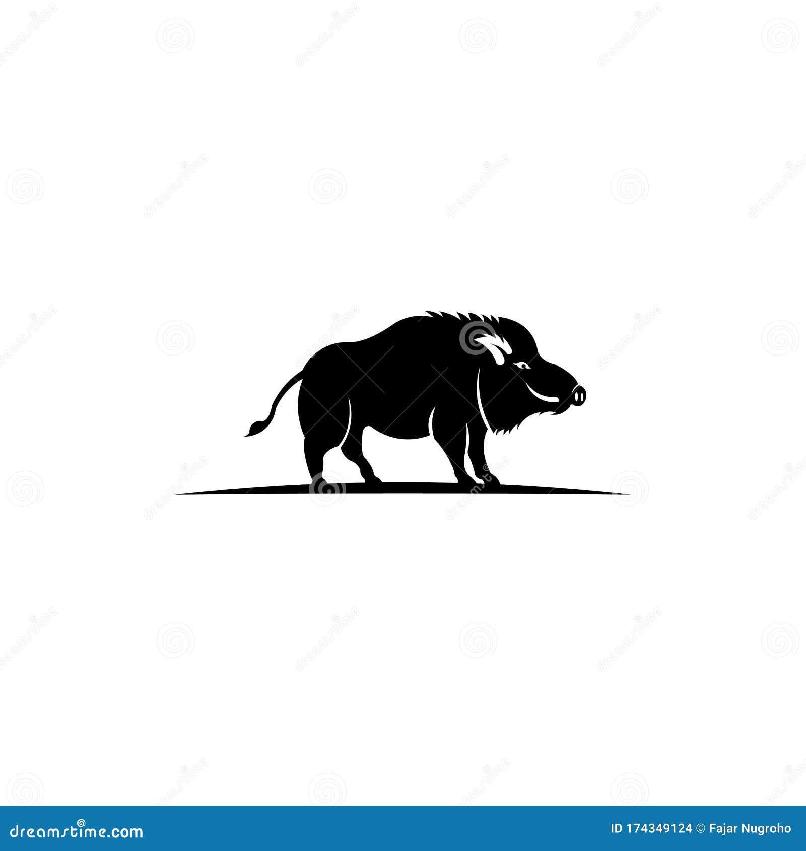 Silhouette Wild Boar Side View Vector Icon Stock Vector - Illustration ...