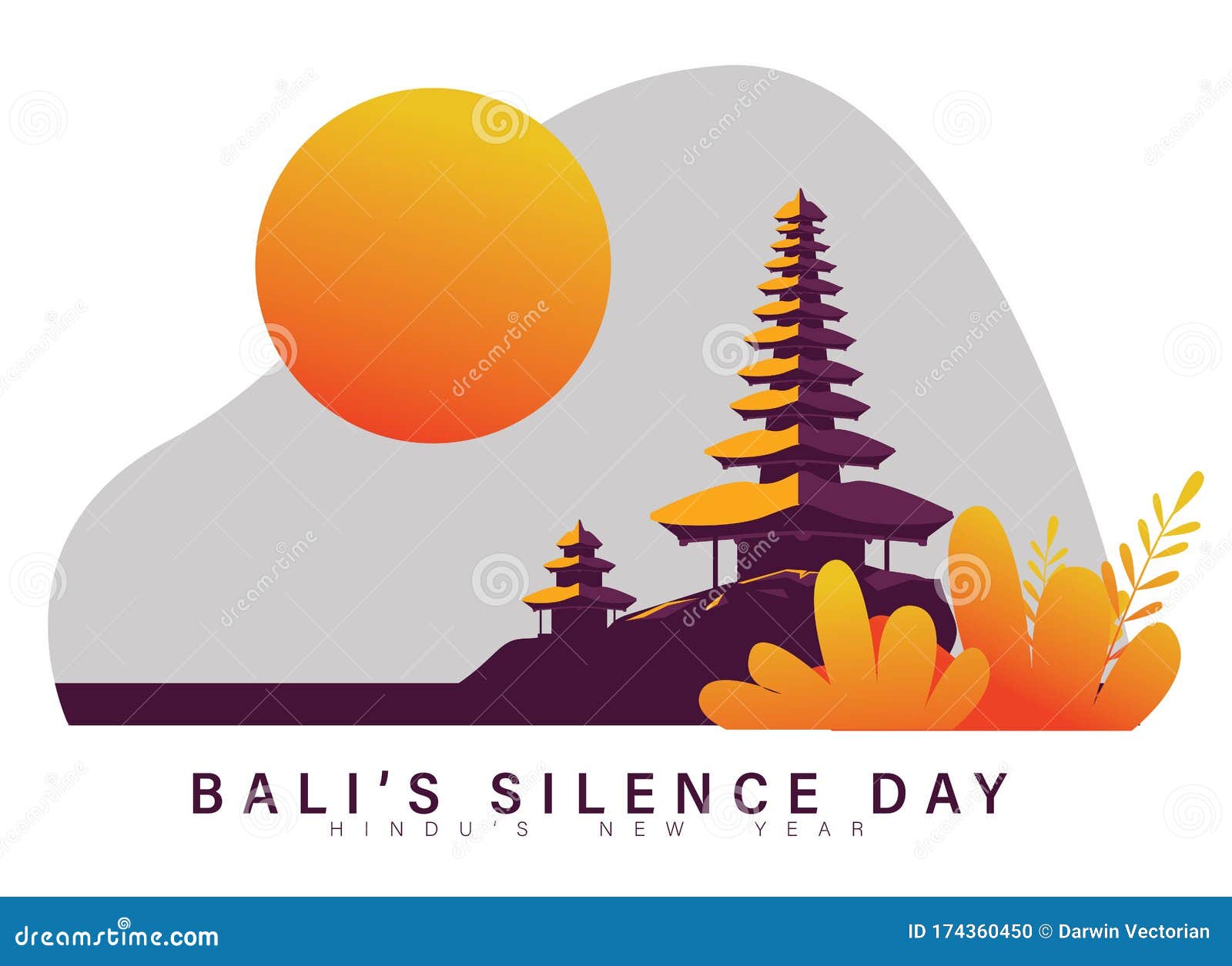 Happy Bali`s Silence Day and Hindu`s New Year Illustration Stock ...