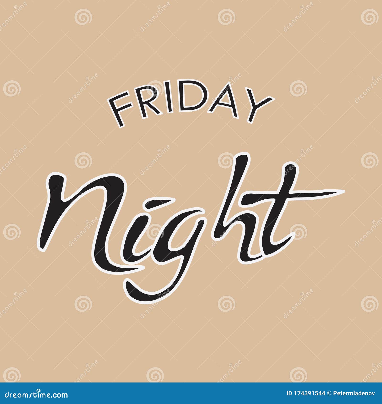 Friday Night - Vector Illustration Design for Poster, Textile, Banner ...