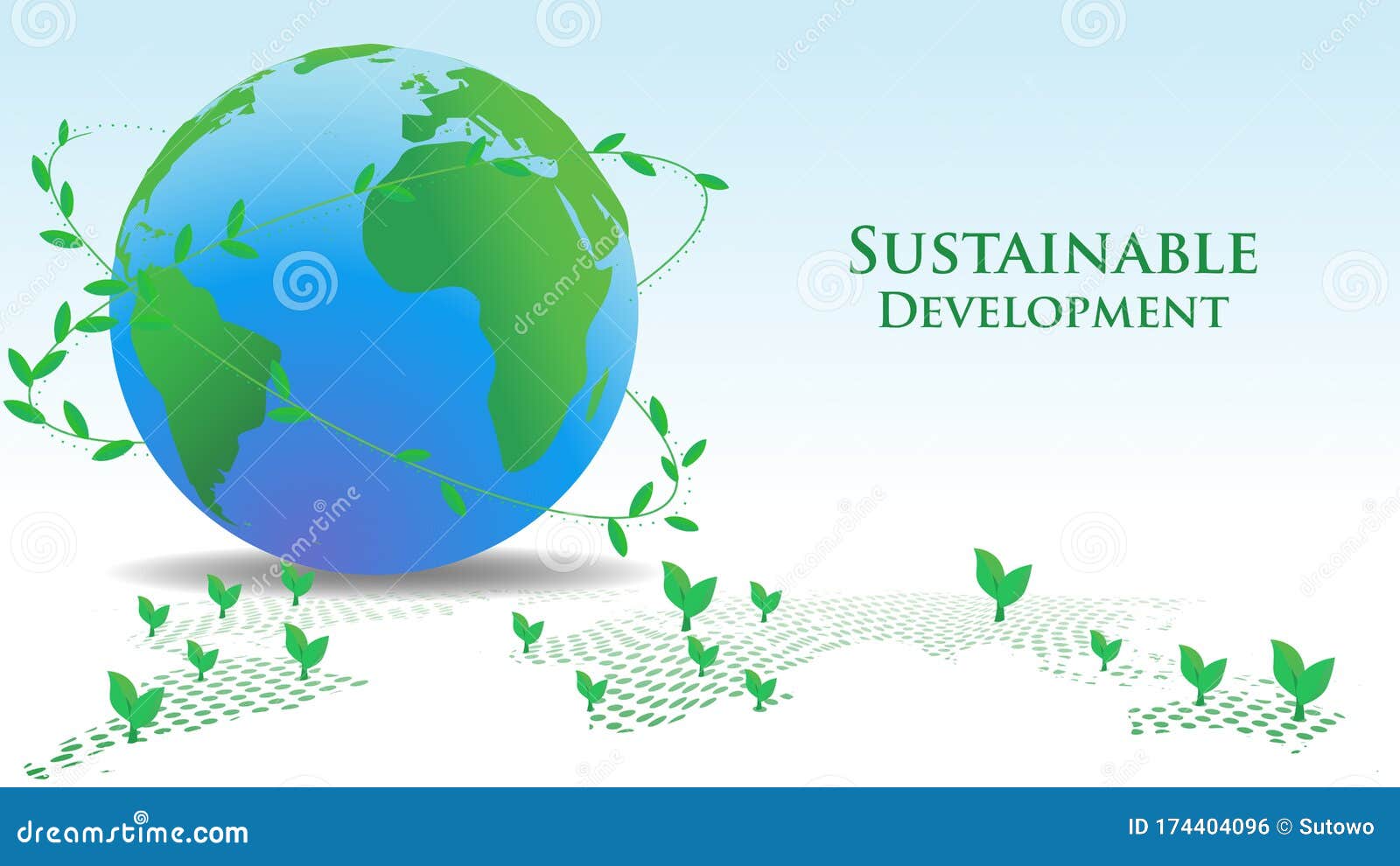 Sustainable Development Concept Slide or Landing Page Layout Modern ...