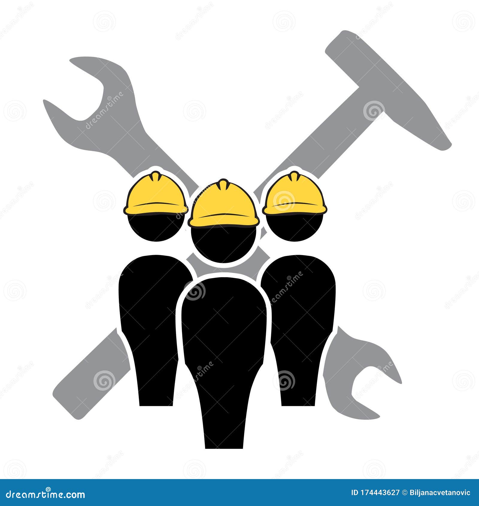 Tools and humans stock vector. Illustration of cross - 174443627