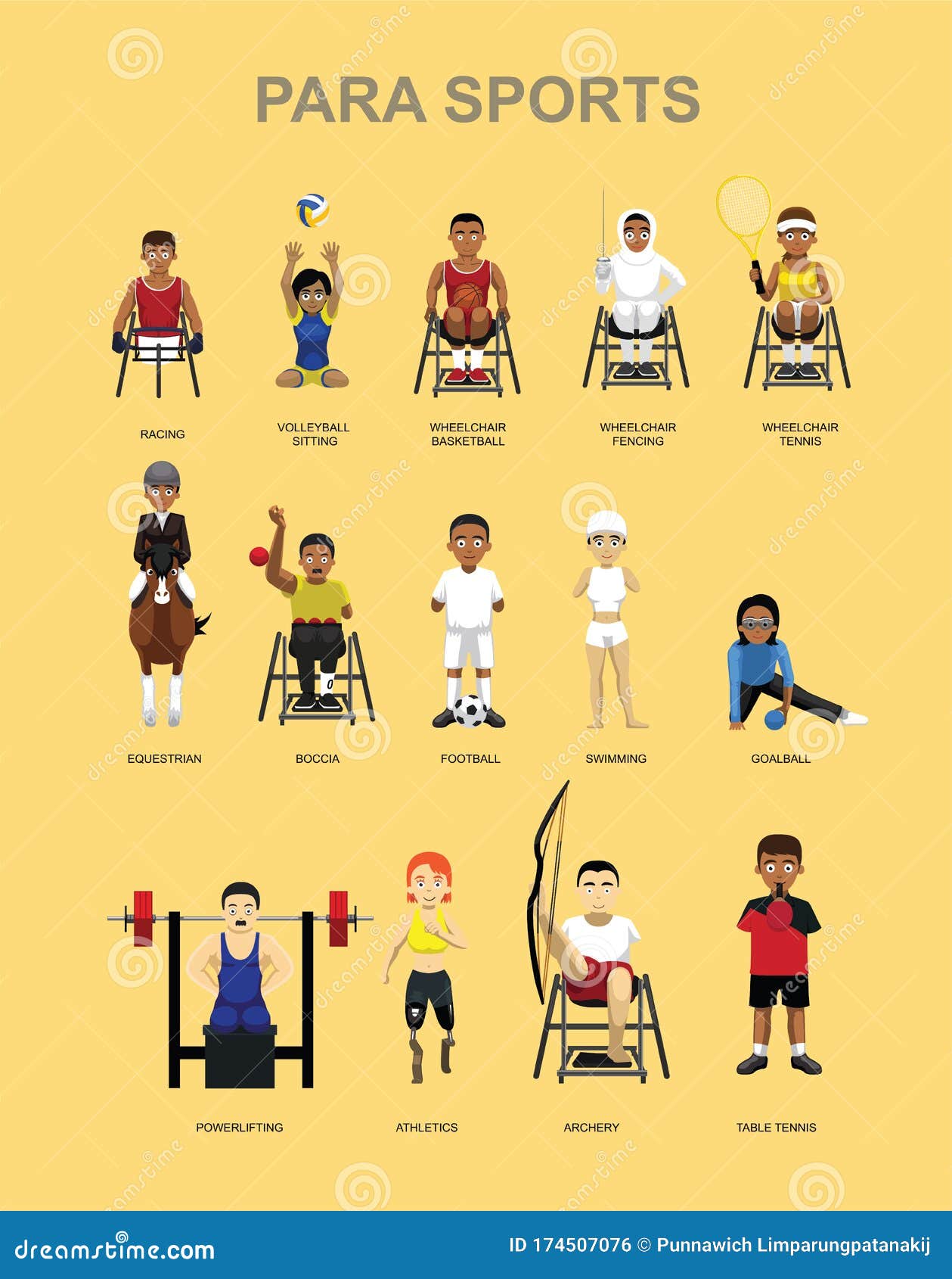 Para-Athlete Boccia Cartoon Character Vector Illustration-01 ...