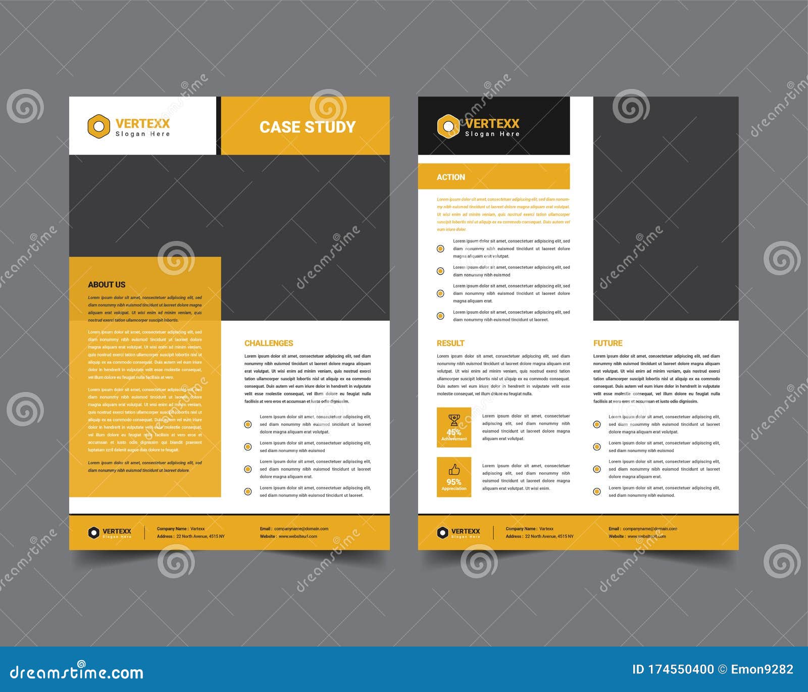 Case Study Template with Minimal Design Stock Illustration ...