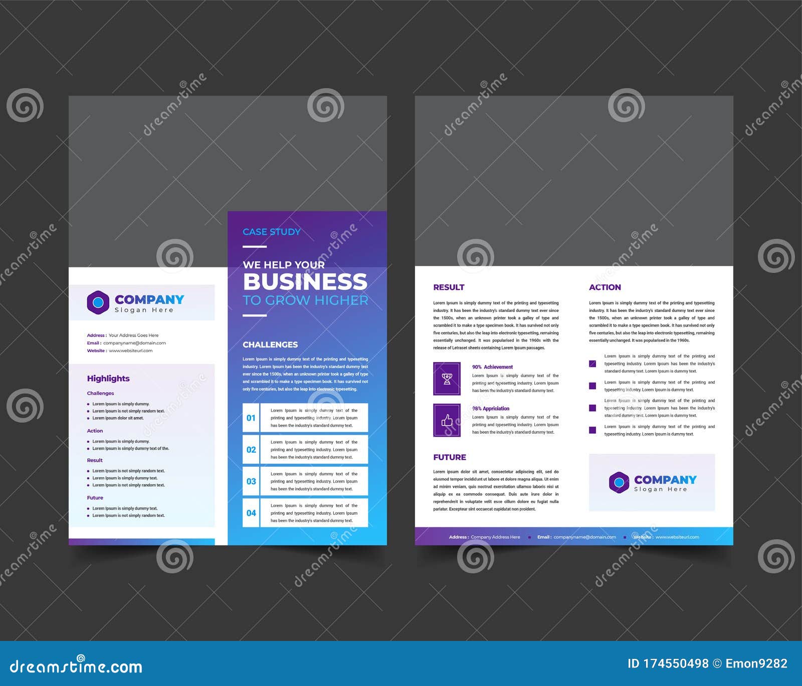 Case Study Template with Minimal Design Stock Vector - Illustration of ...