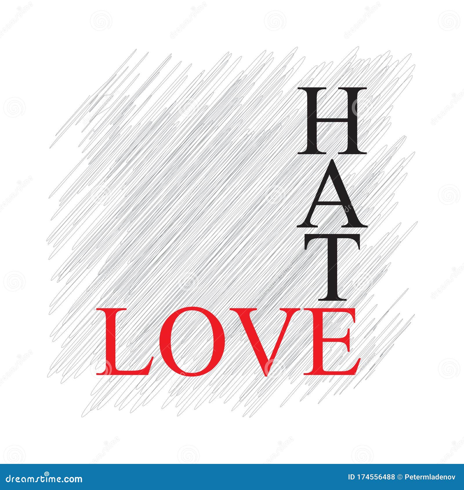 Love Hate - Vector Illustration Design for Banner, T-shirt Graphics ...