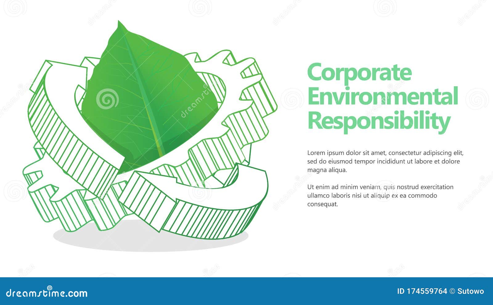 CER Corporate Environmental Responsibility Concept Leaf Inside Gear and ...