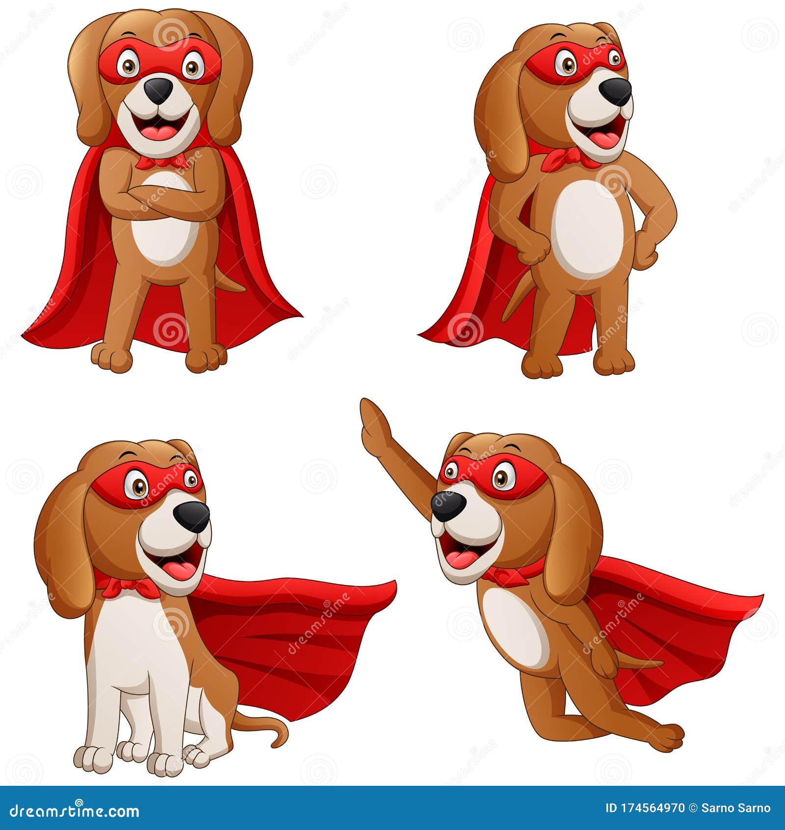 Superhero dog cartoon stock vector. Illustration of playful - 174564970