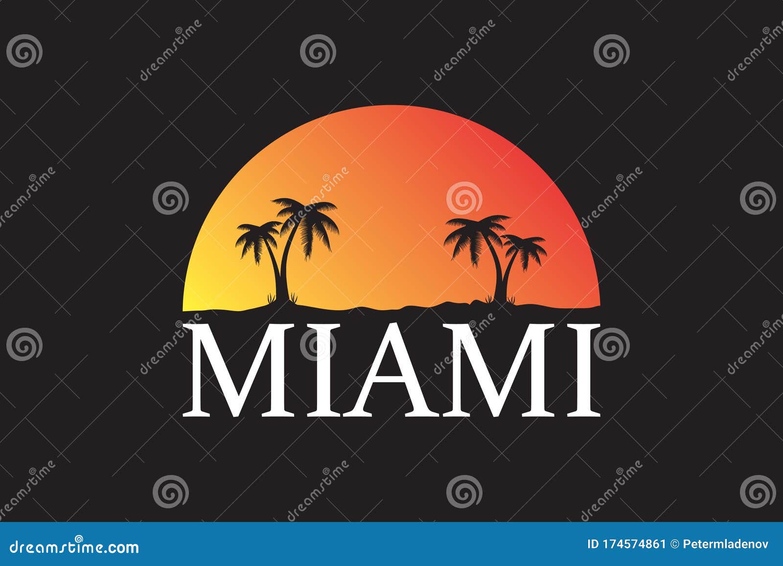 Miami - Vector Illustration Design for Banner, T-shirt Graphics ...