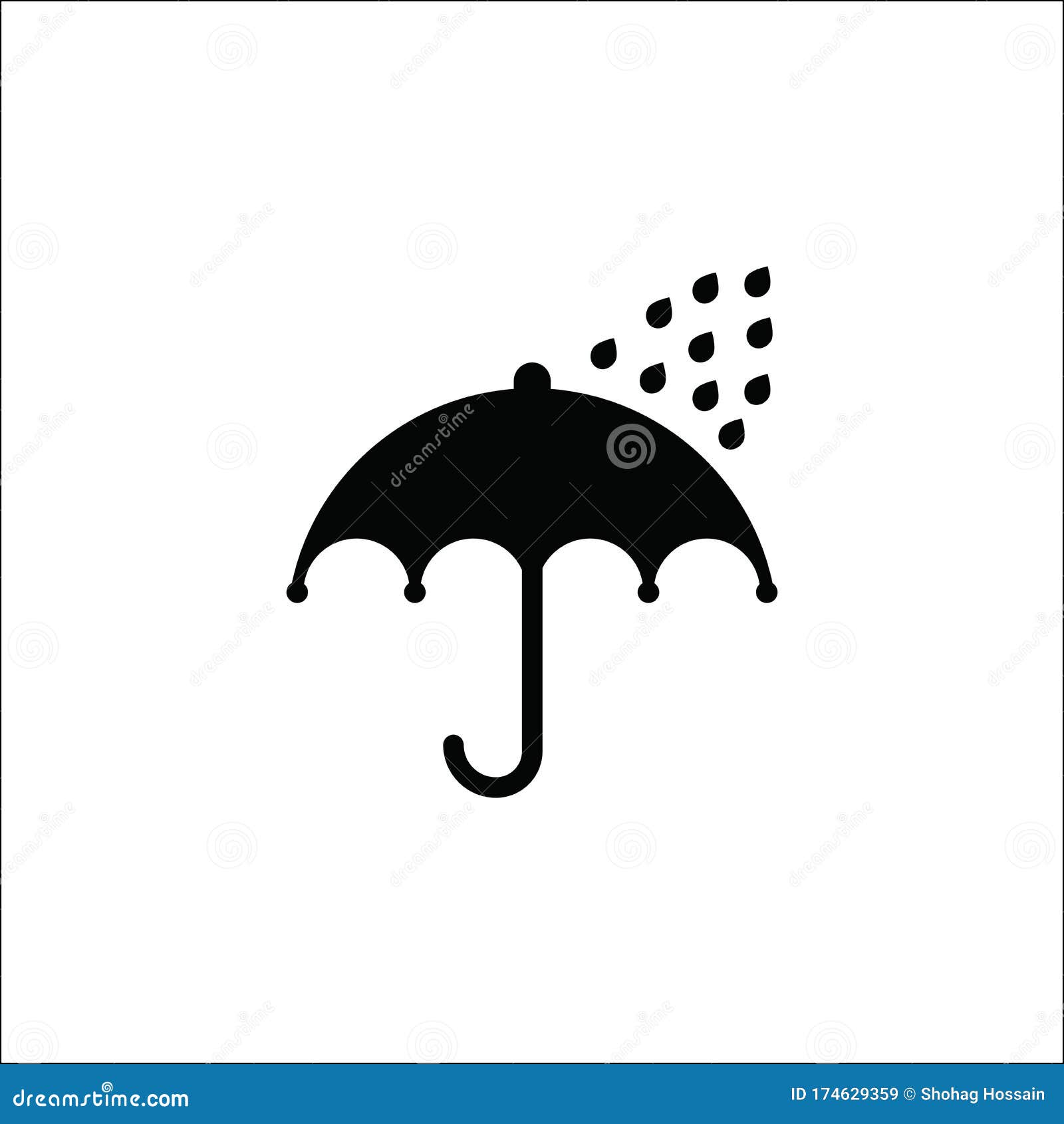 Rain protection icon. stock vector. Illustration of meticulously ...