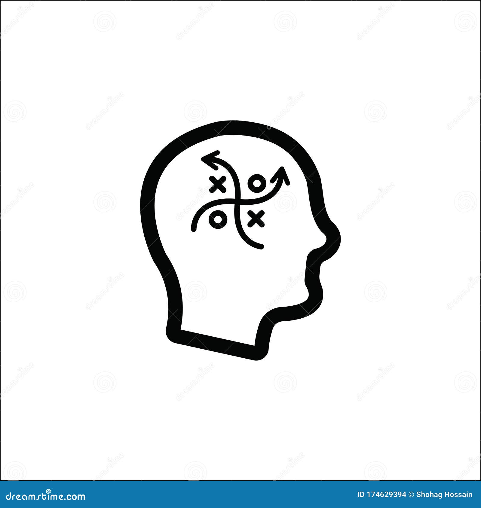 Strategic thinking icon. stock vector. Illustration of planning - 174629394