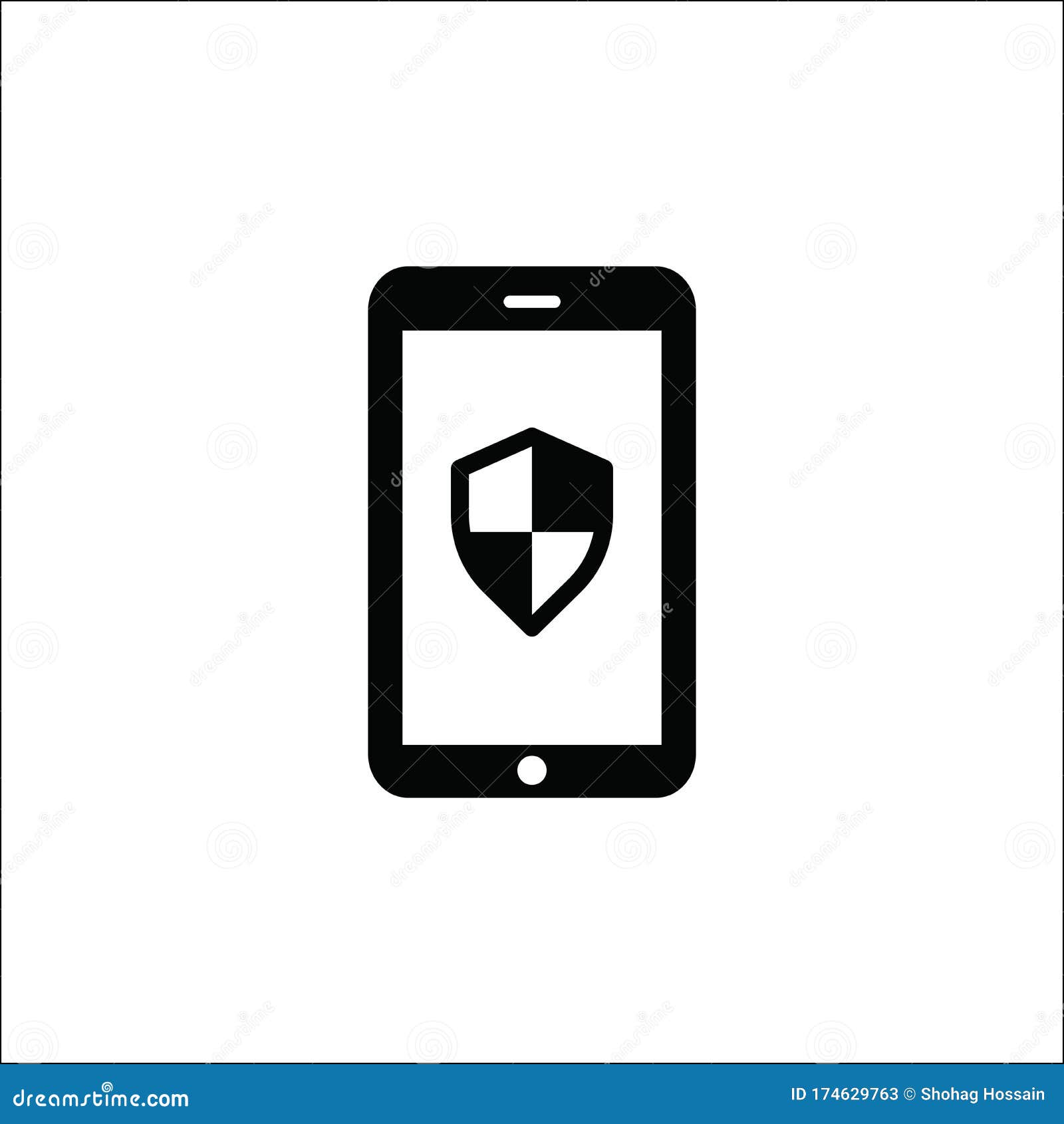 Mobile security icon. stock vector. Illustration of websites - 174629763