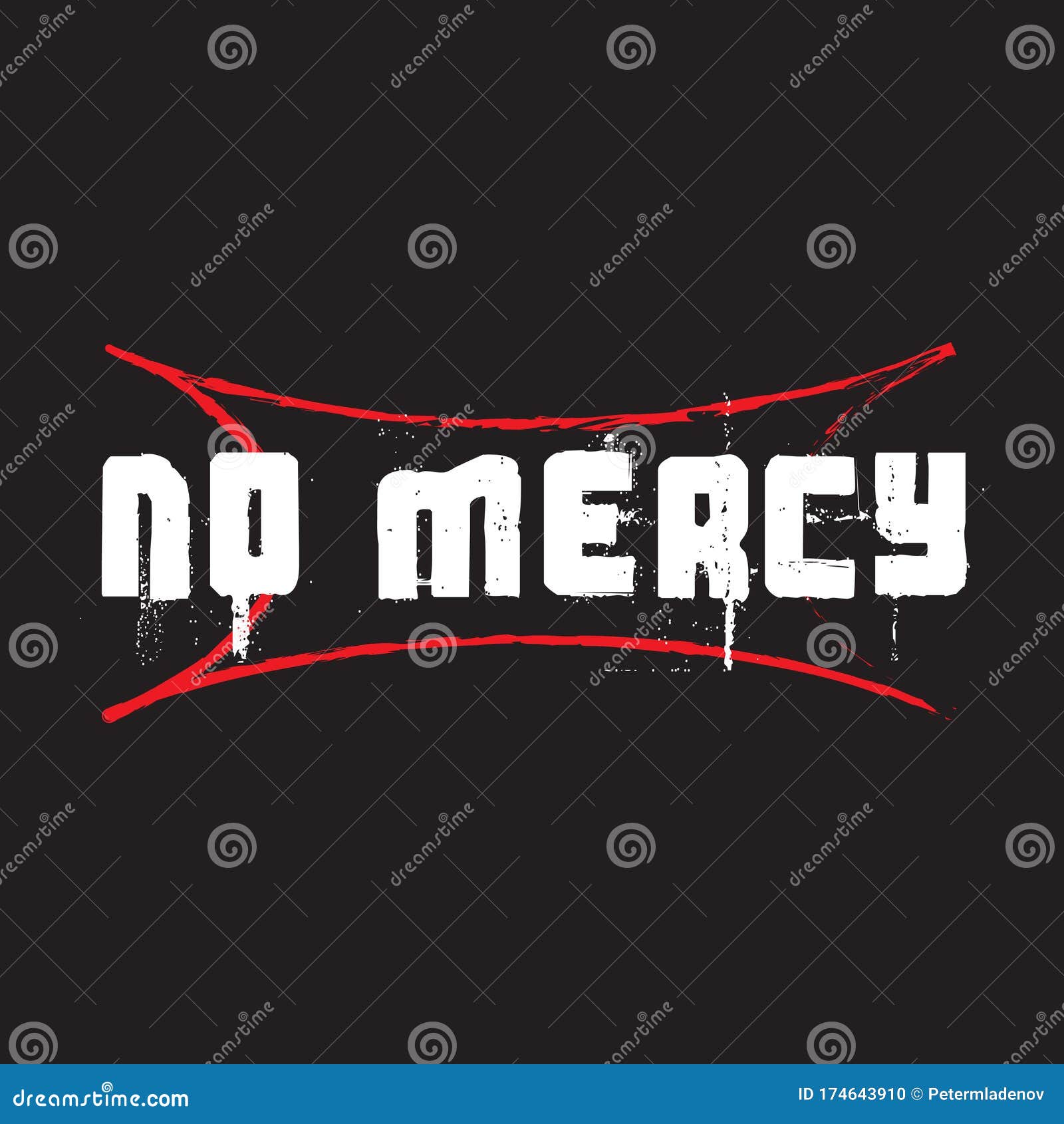 No Mercy - Vector Illustration Design for Banner, T Shirt Graphics ...
