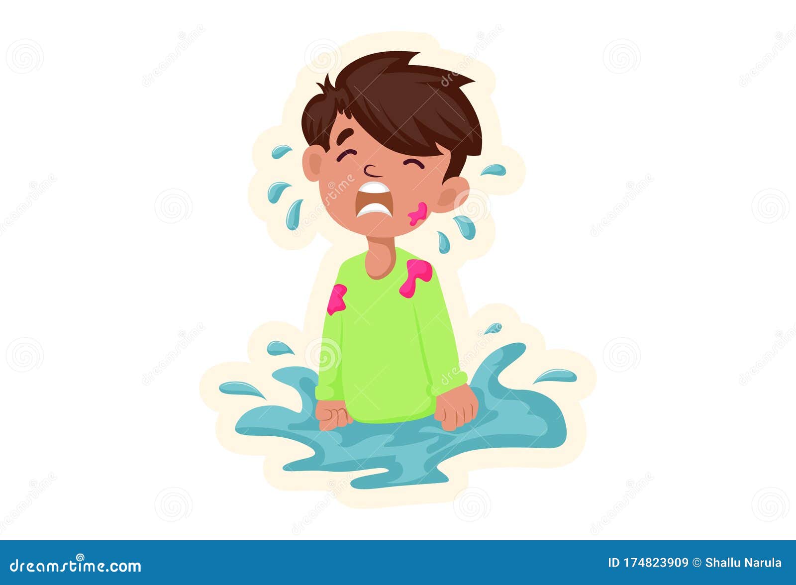 India Crying Business Woman Waving Hand Goodbye Emotion Cartoon Vector ...
