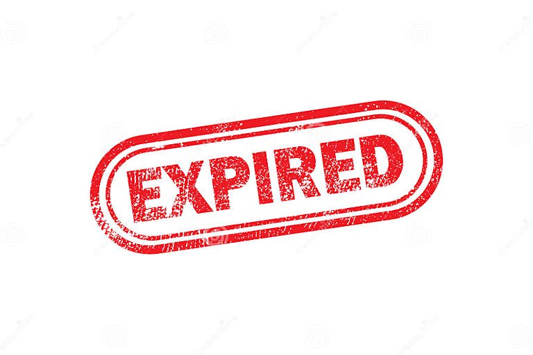 Expired Red Grunge Stamp, Vintage Rubber Badge Template Isolated on ...