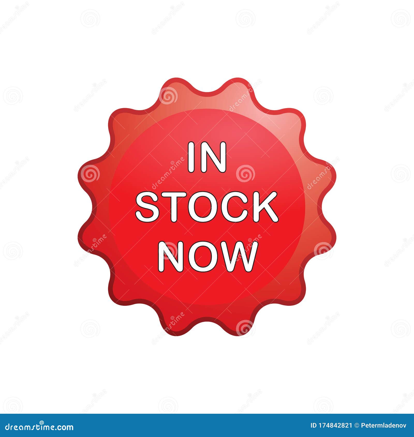 In Stock Now. Red Vector Banner Seal Ribbon on White Background Stock ...