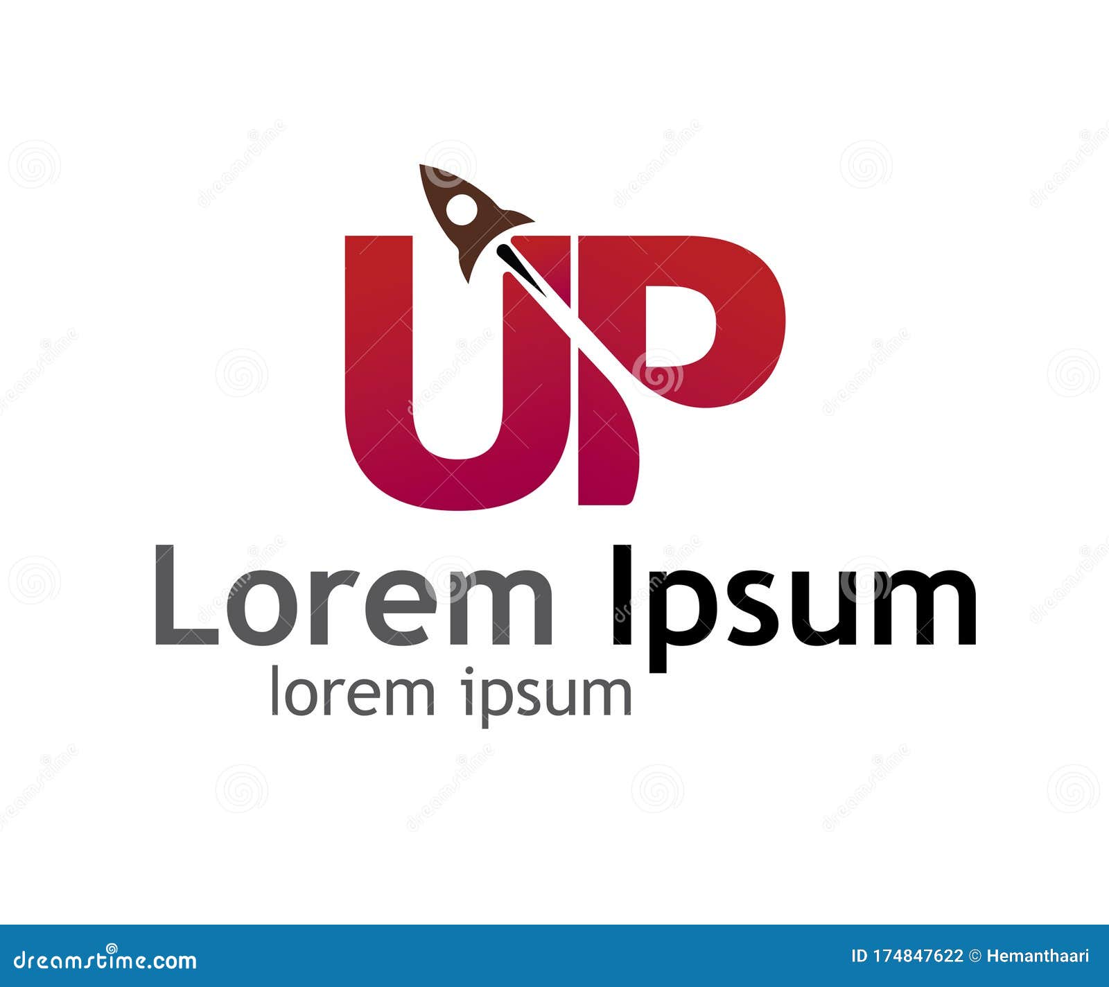 Up with Rocket Logo Red and Black Stock Vector - Illustration of fast ...