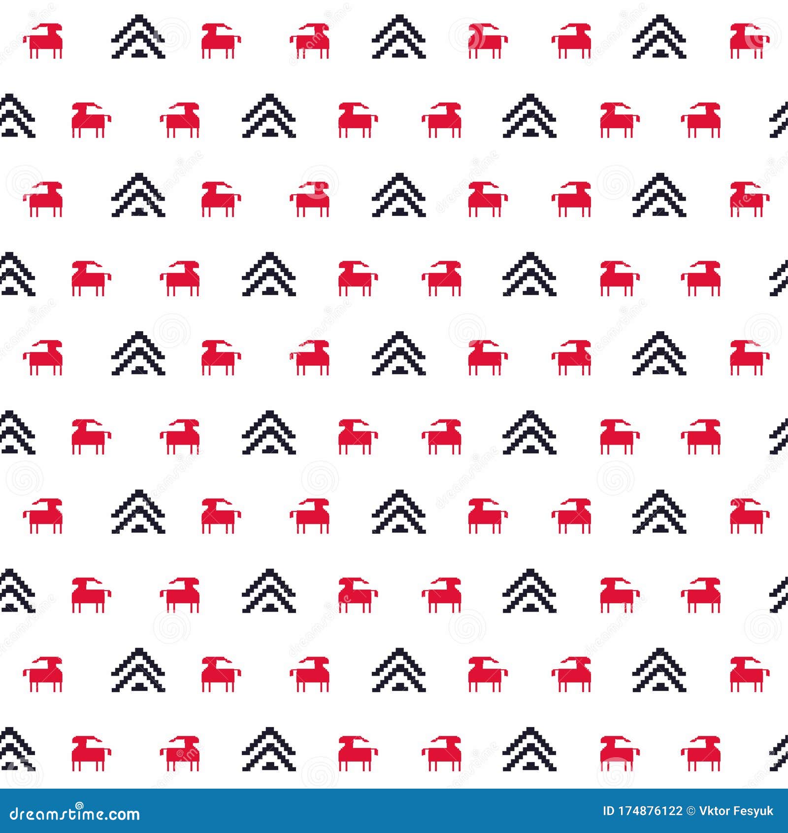 Christmas Seamless Strip Pattern. Scandinavian Motives. Nordic Ornament ...