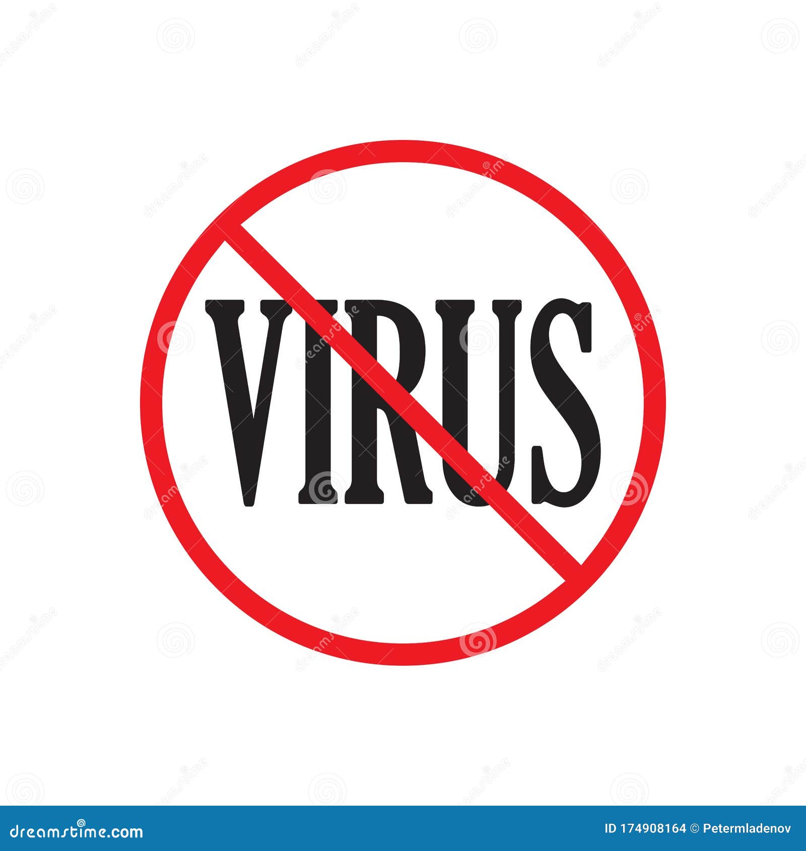 No Virus, Prohibition Sign. Vector Illustration. Stock Vector ...