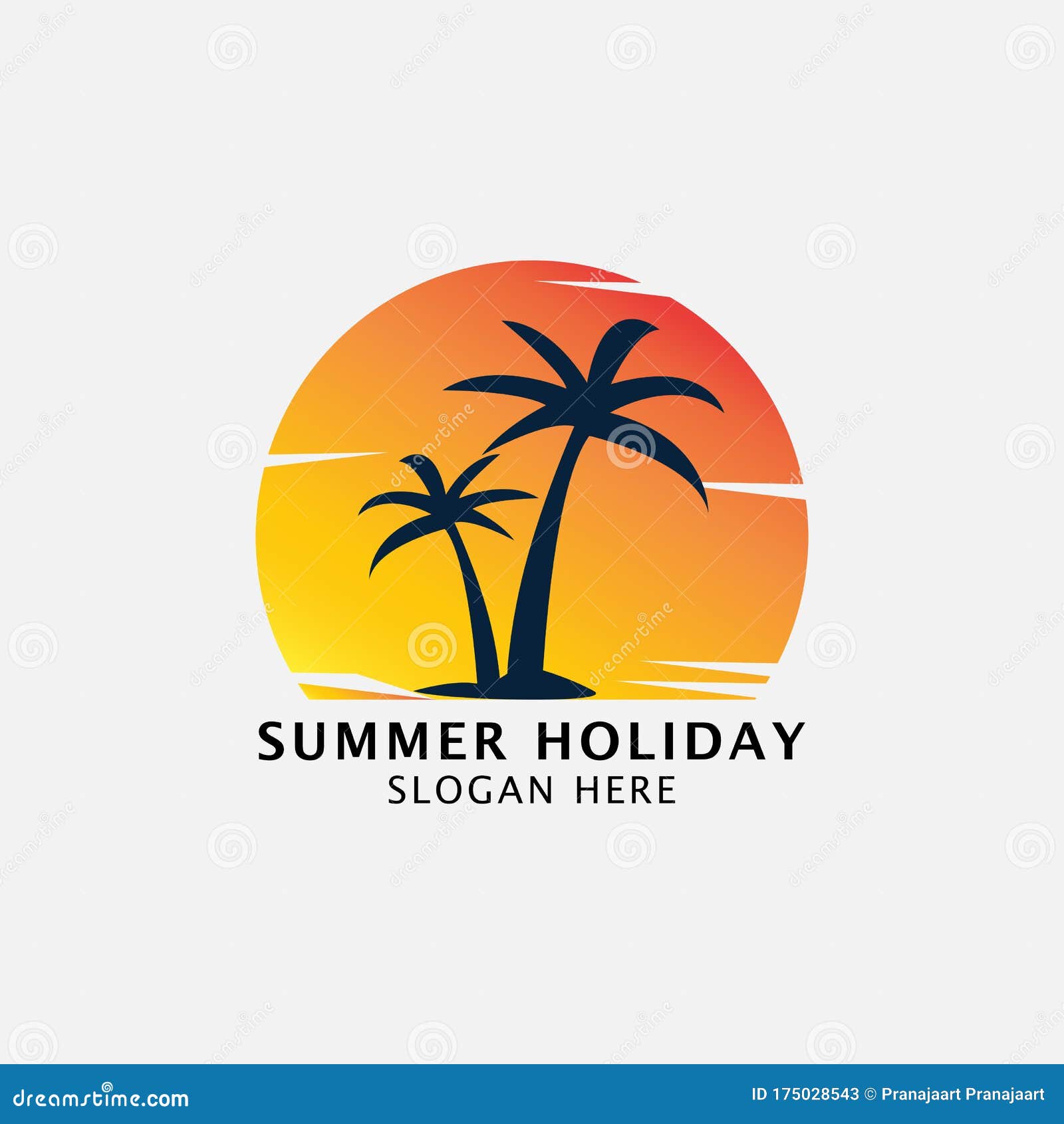 Sun Palm Beach Logo Design Vector Stock Vector - Illustration of ...