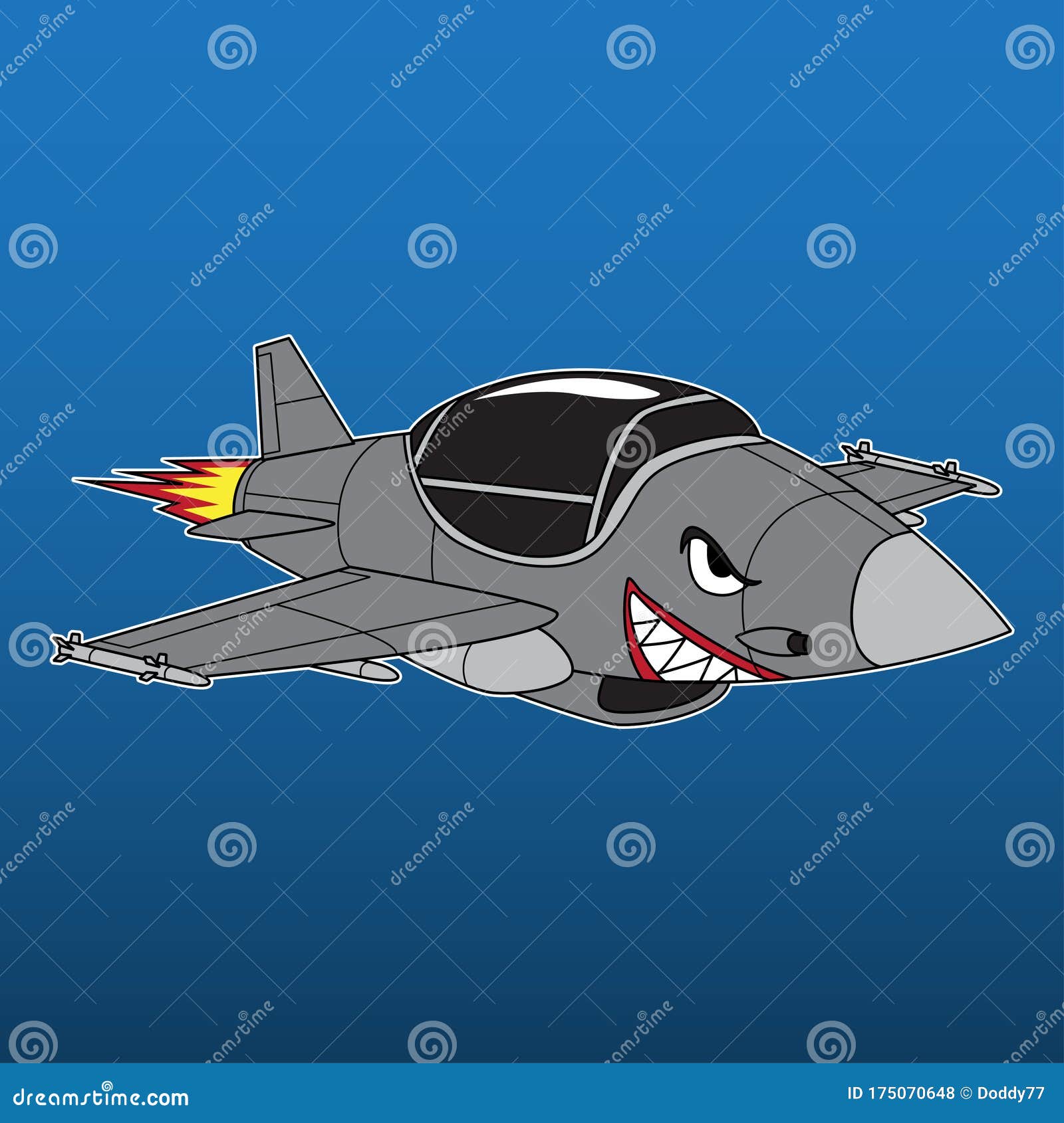 Cartoon Jet Fighter Vector Illustration Stock Illustration ...