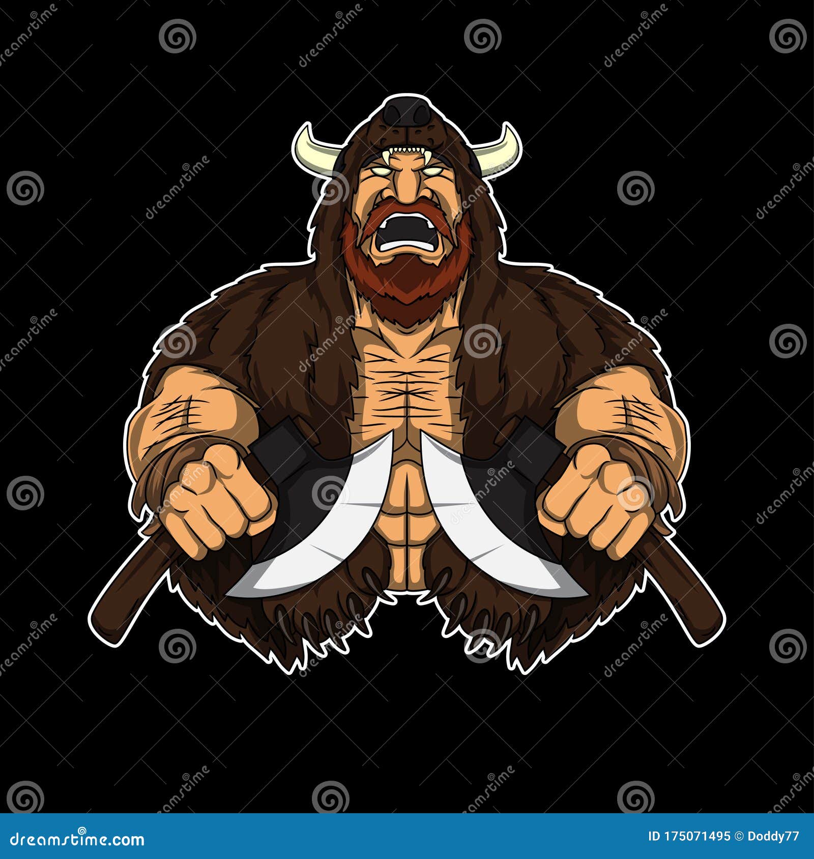 Berserker Character Logo Vector Illustration Stock Illustration ...