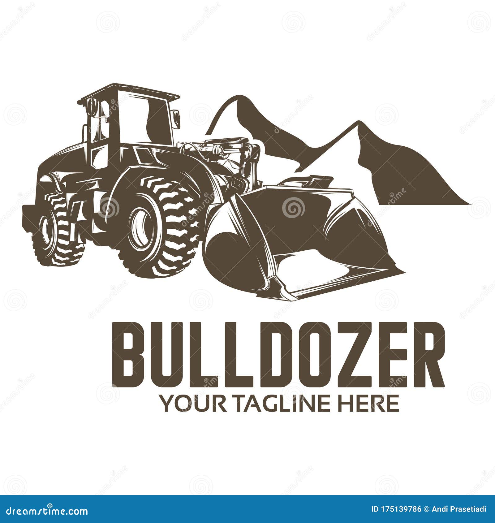 Bulldozer Logo Design Template Illustration | CartoonDealer.com #175139786